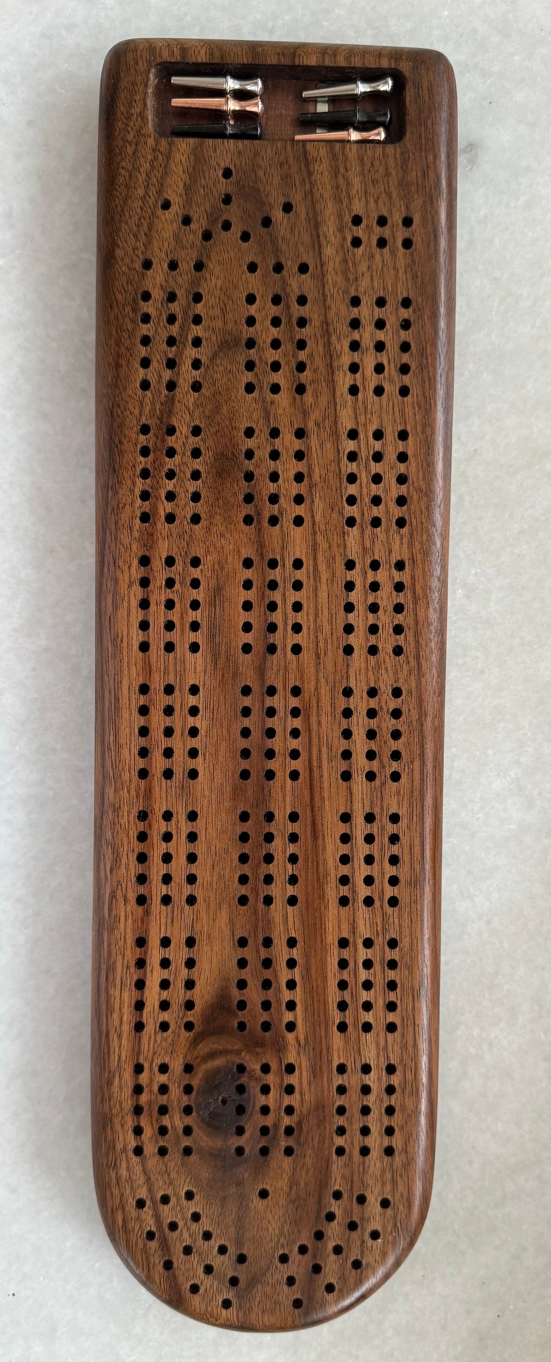 Handmade Wooden Cribbage Board With Pegs and Magnetic Pegs Holder ...