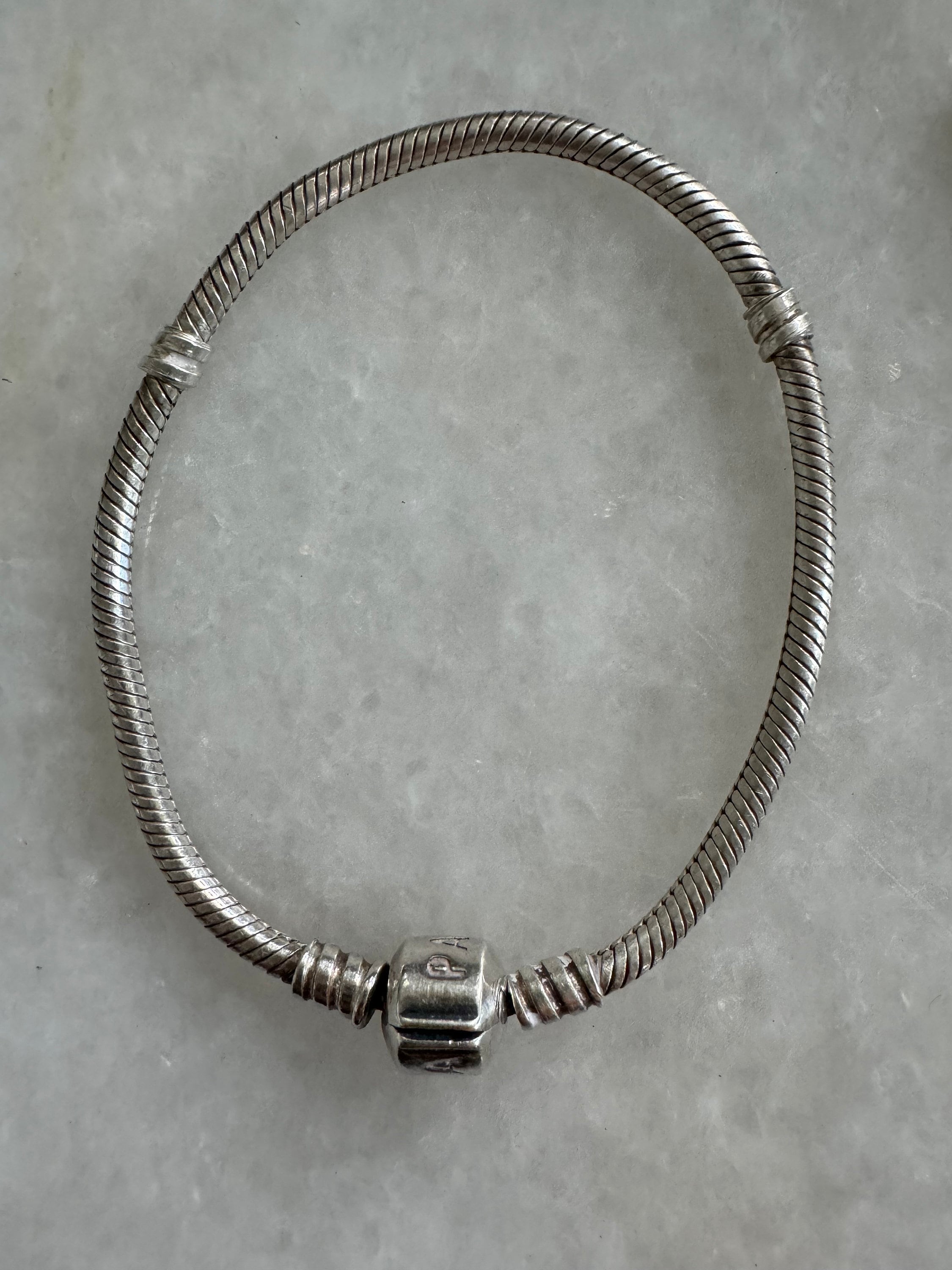 Authentic Pandora Moments Snake Chain Bracelet Barrel Clasp 7.5 Inch ...
