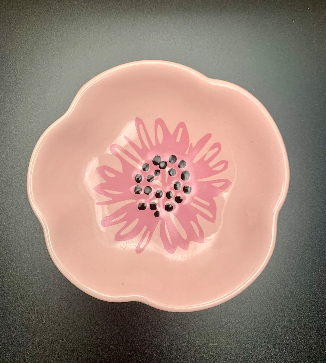 Small Spring Stoneware Dish Flower & Butterfly 4 Long Approximately - Etsy