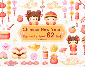 Red Chinese Dragon Clipart, 12 PNG Hight Quality, Digital Download ...