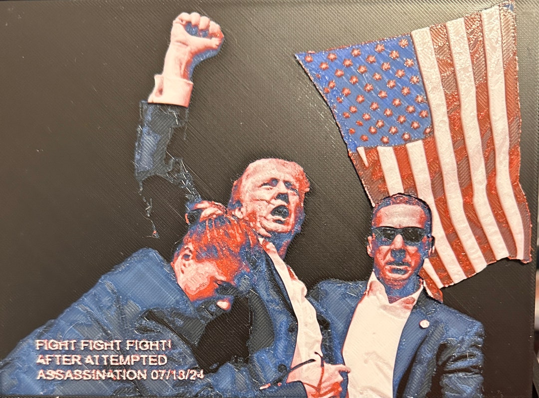 Trump Fight Fight Fight Fist 3D 5X7 Printed Picture of the Attempted ...