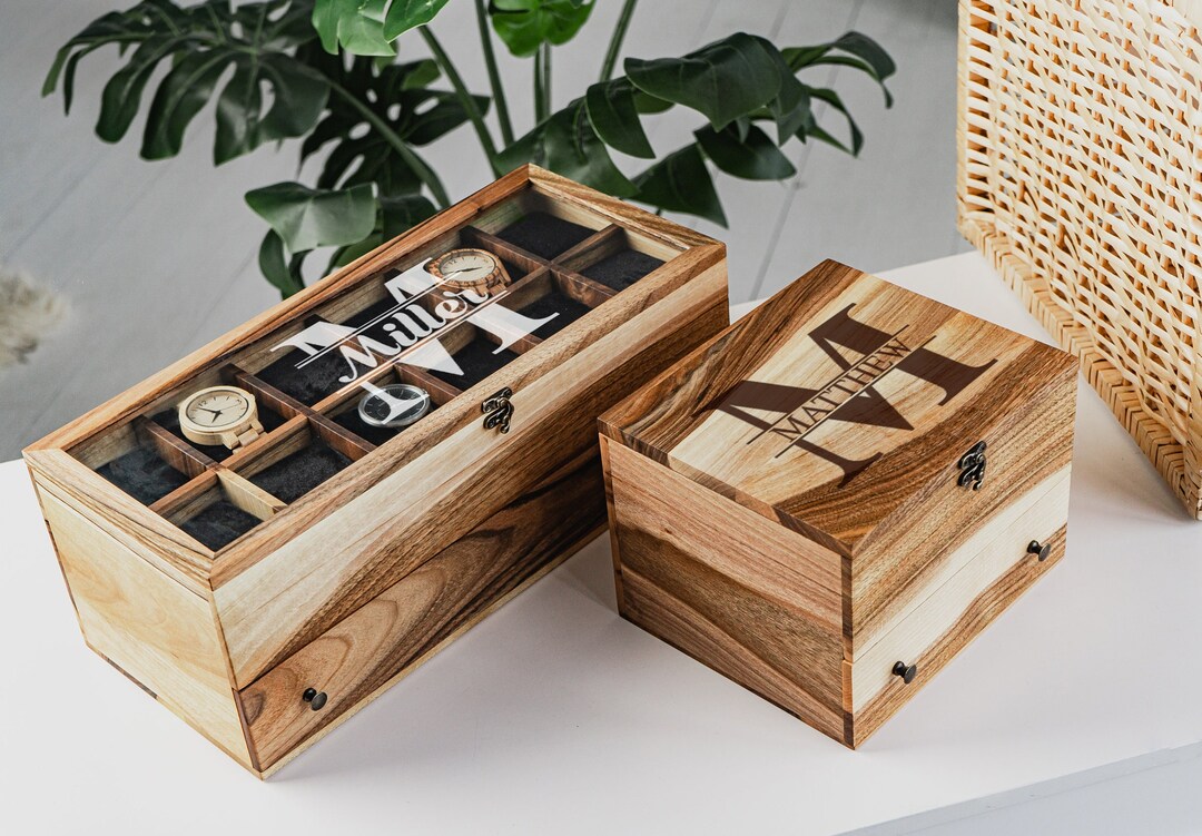 Large Watch Box, Watch Organizer Drawer, Sunglasses Storage Wood ...