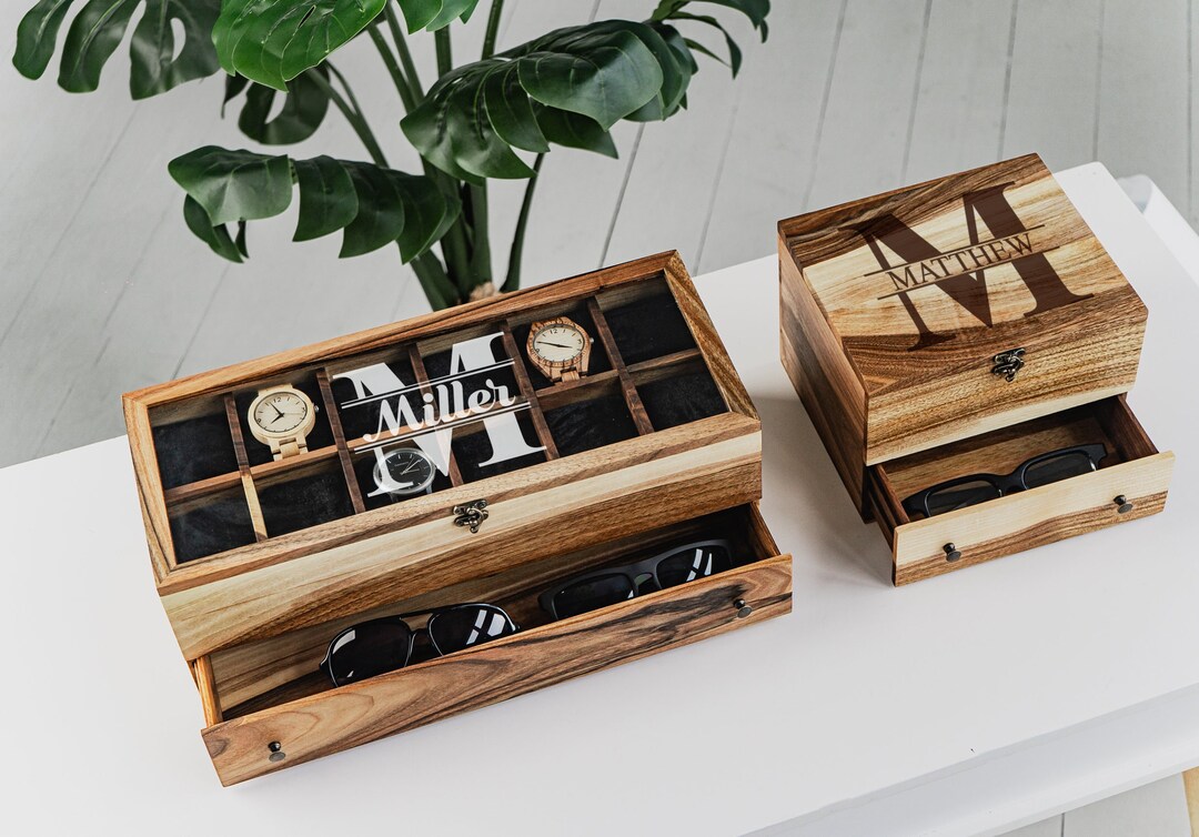 Wooden Watch Organizer, Multipurpose Watch Storage, Wooden Watch Box ...