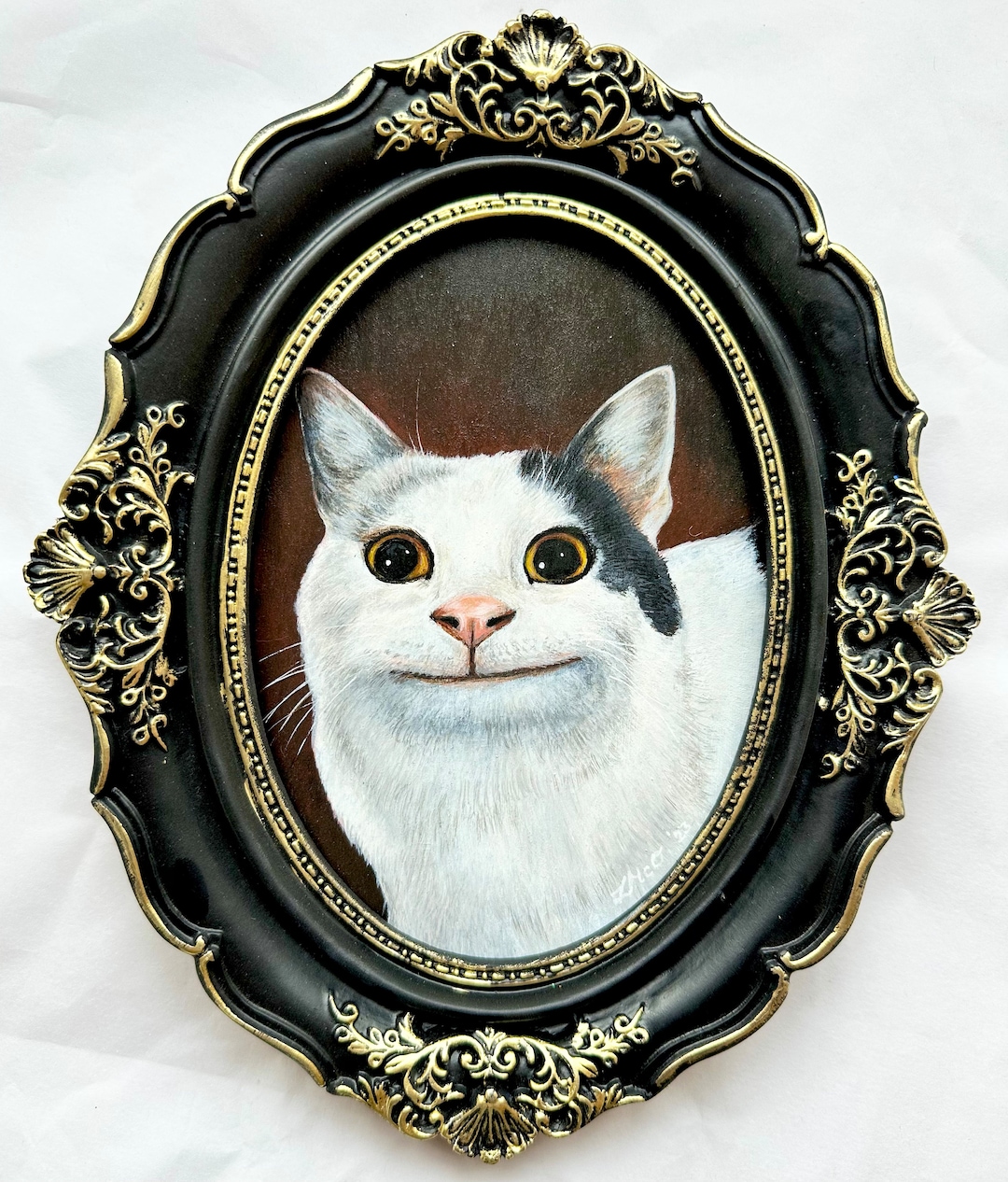 Polite Meme Cat Framed Painting MEME CAT SERIES Cat Art Cat - Etsy