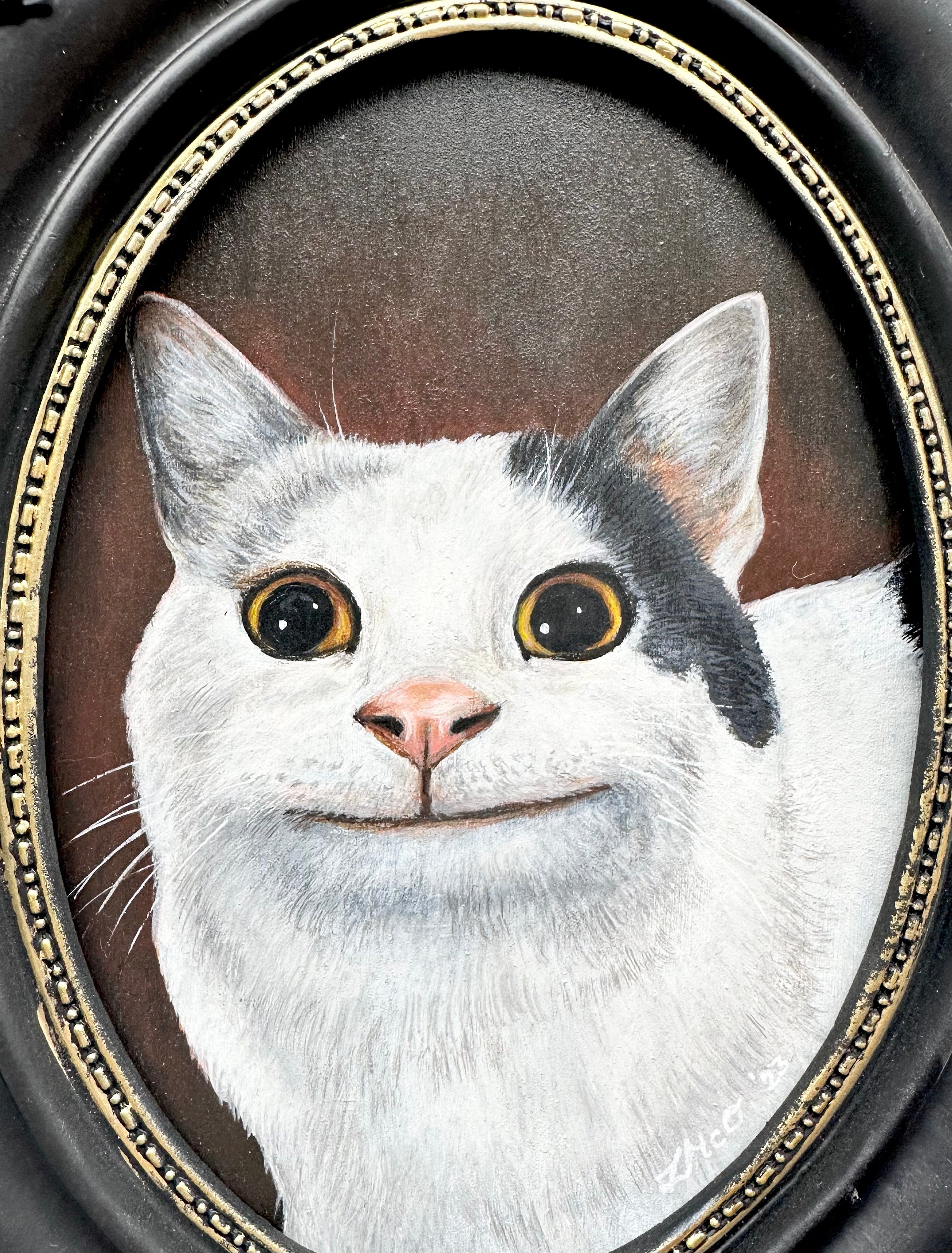 Polite Meme Cat Framed Painting MEME CAT SERIES Cat Art Cat - Etsy