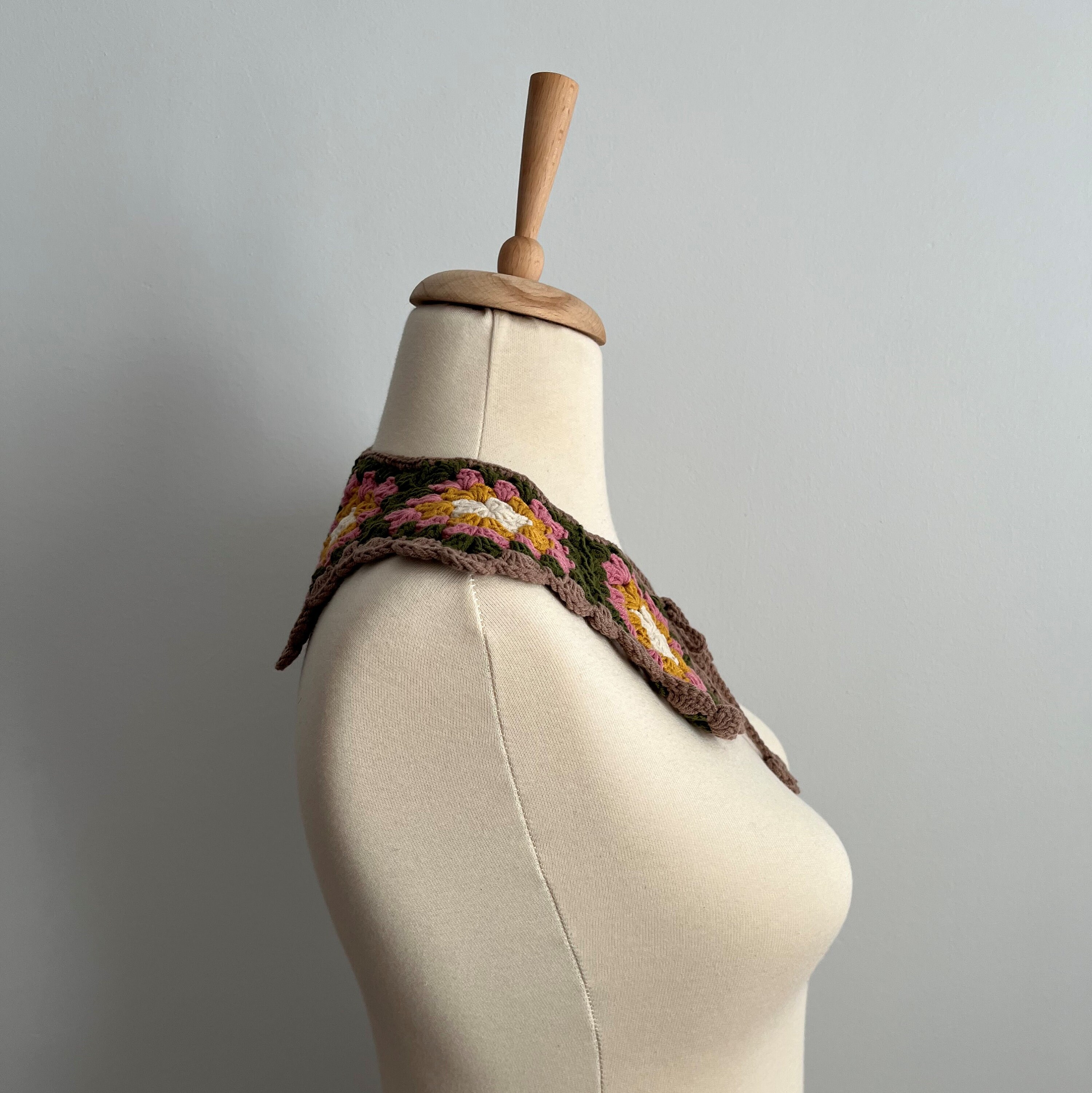 Crochet Collar Pattern, Granny Square Collar Pattern, Retro Vintage 70s ...