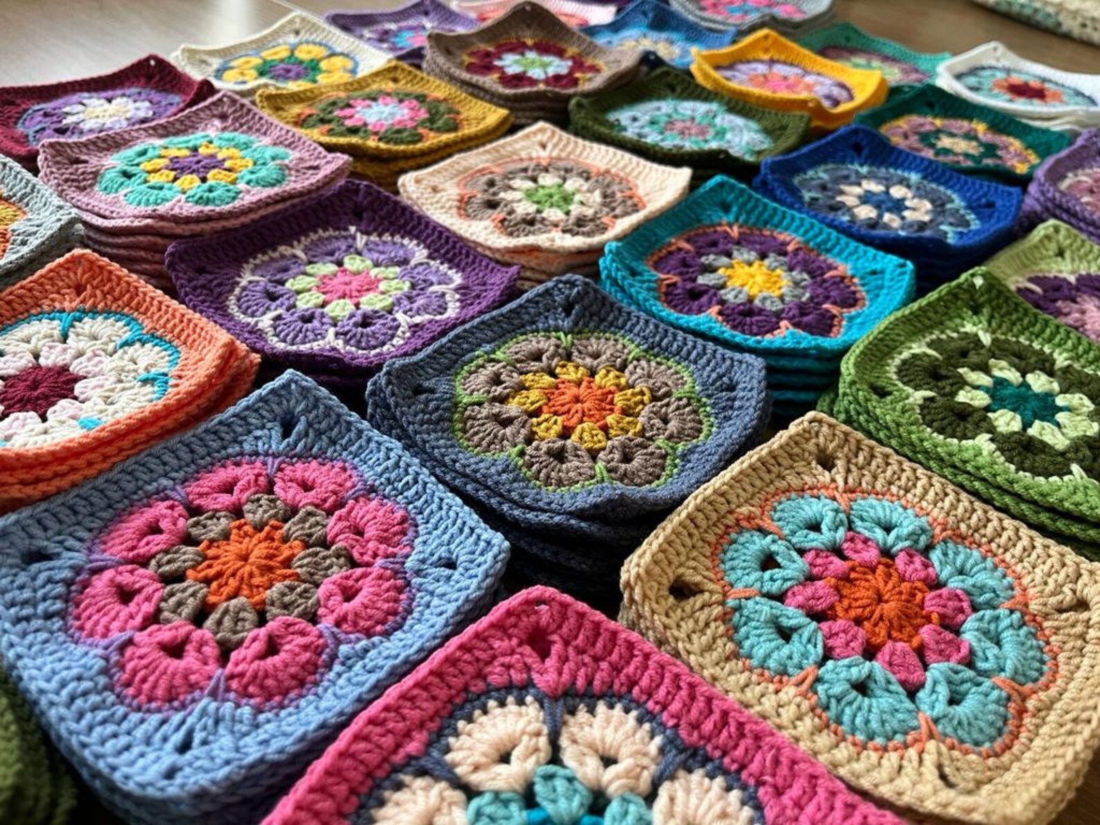 African Flower Granny Square Pattern, Crochet Afghan Motif Pattern ...