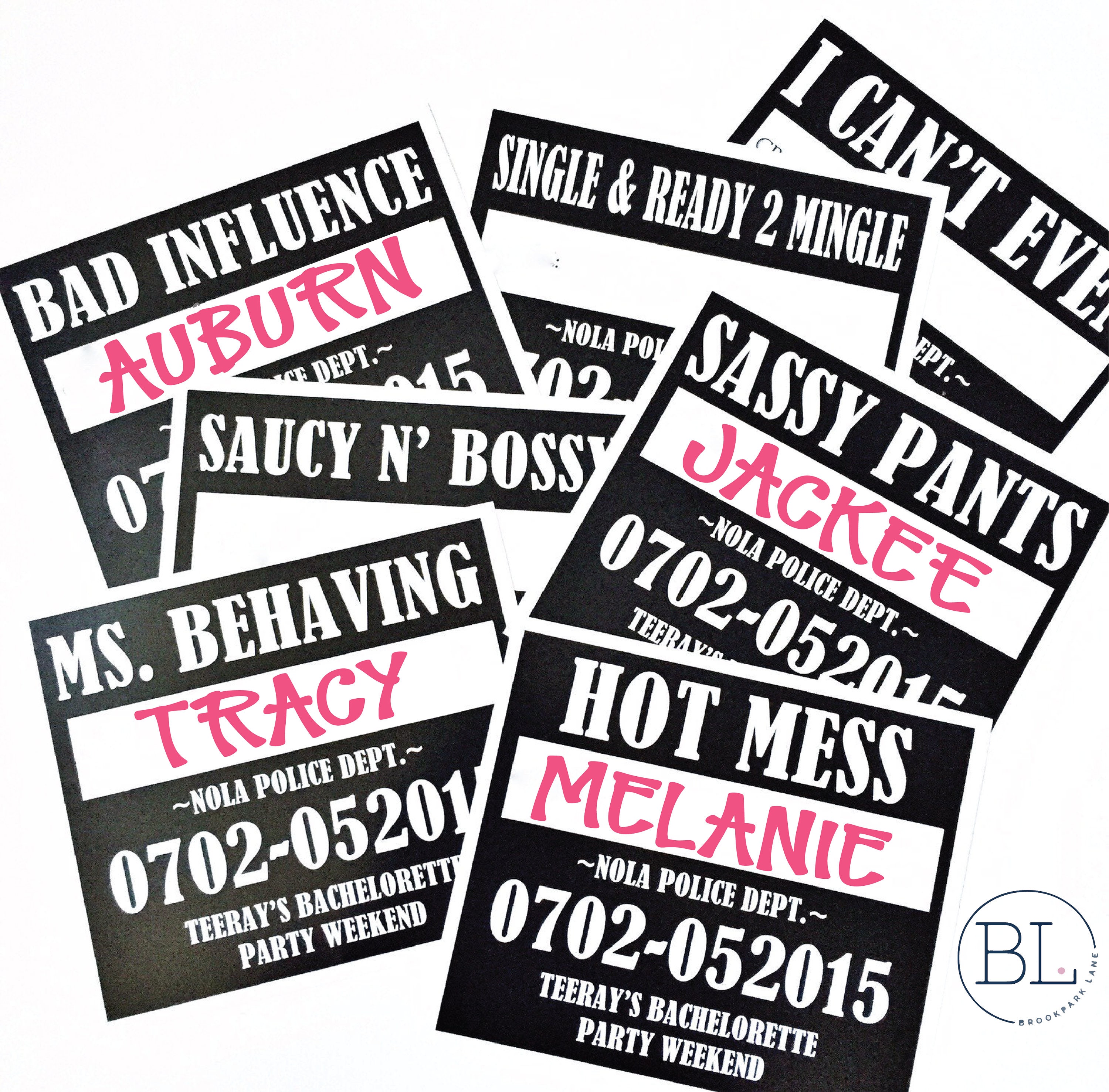 Bachelorette Party Mugshot Signs, Mugshot Signs, Customizable Bridal ...