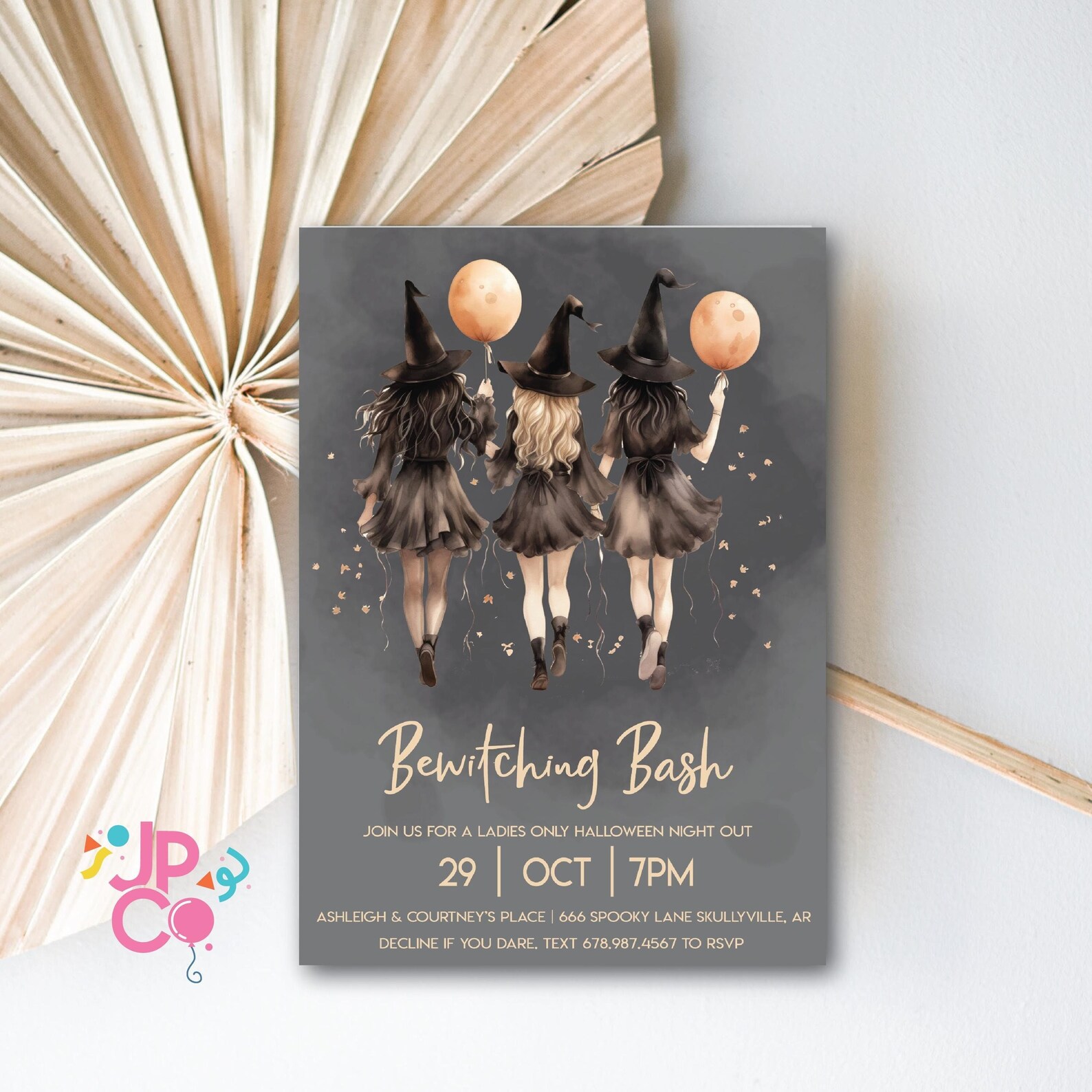Bewitching Bash WITCHES Night Out Halloween Birthday Invite, Drink up ...