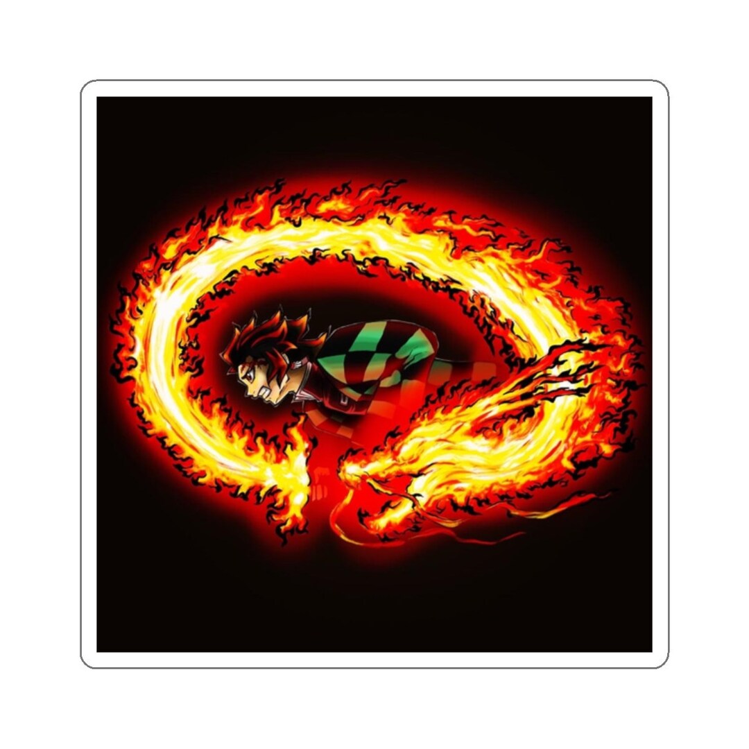 Anime Fire Sword Sticker - Etsy