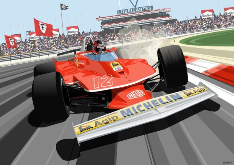 Salut Giles Giles Villeneuve Formula 1 Ferrari Scuderia Formula 1 Art M Dawson Art Motorsport ...