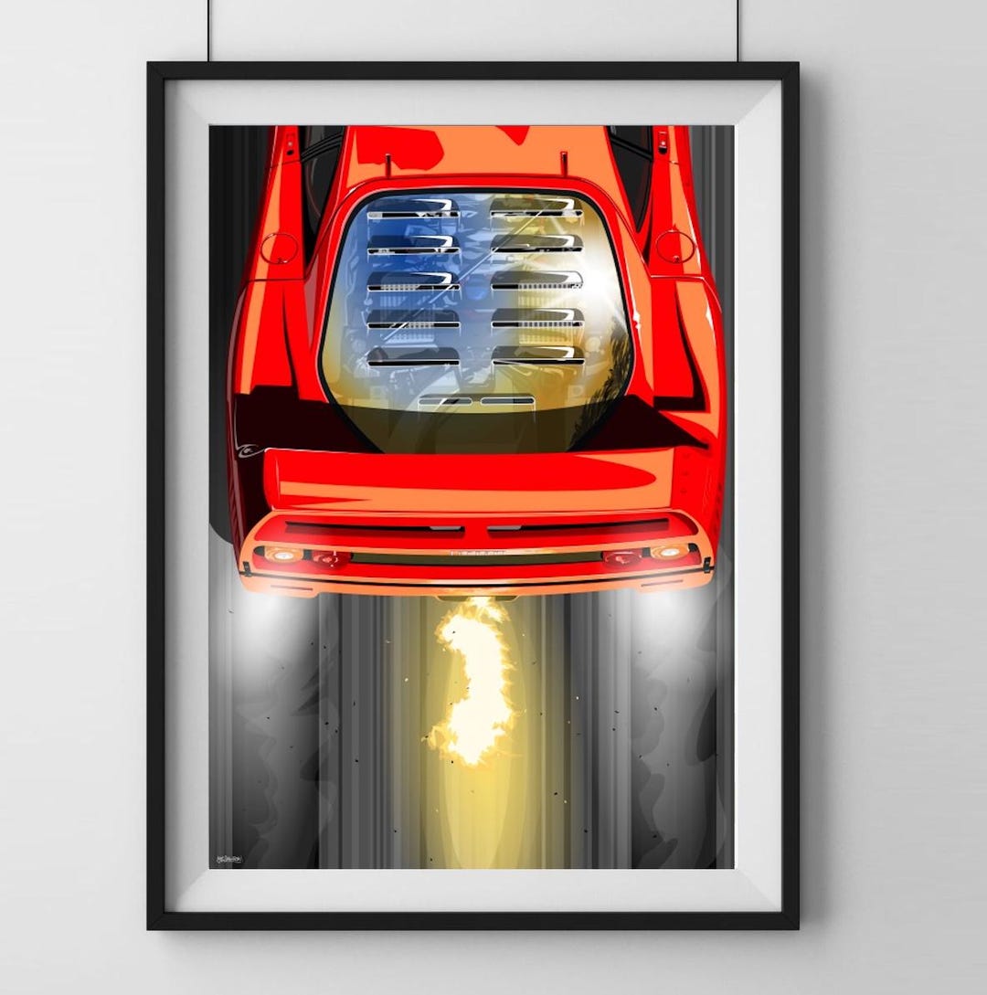 Ferrari F40 - Le Mans - Supercar Art - Sports Car - Ferrari Poster ...