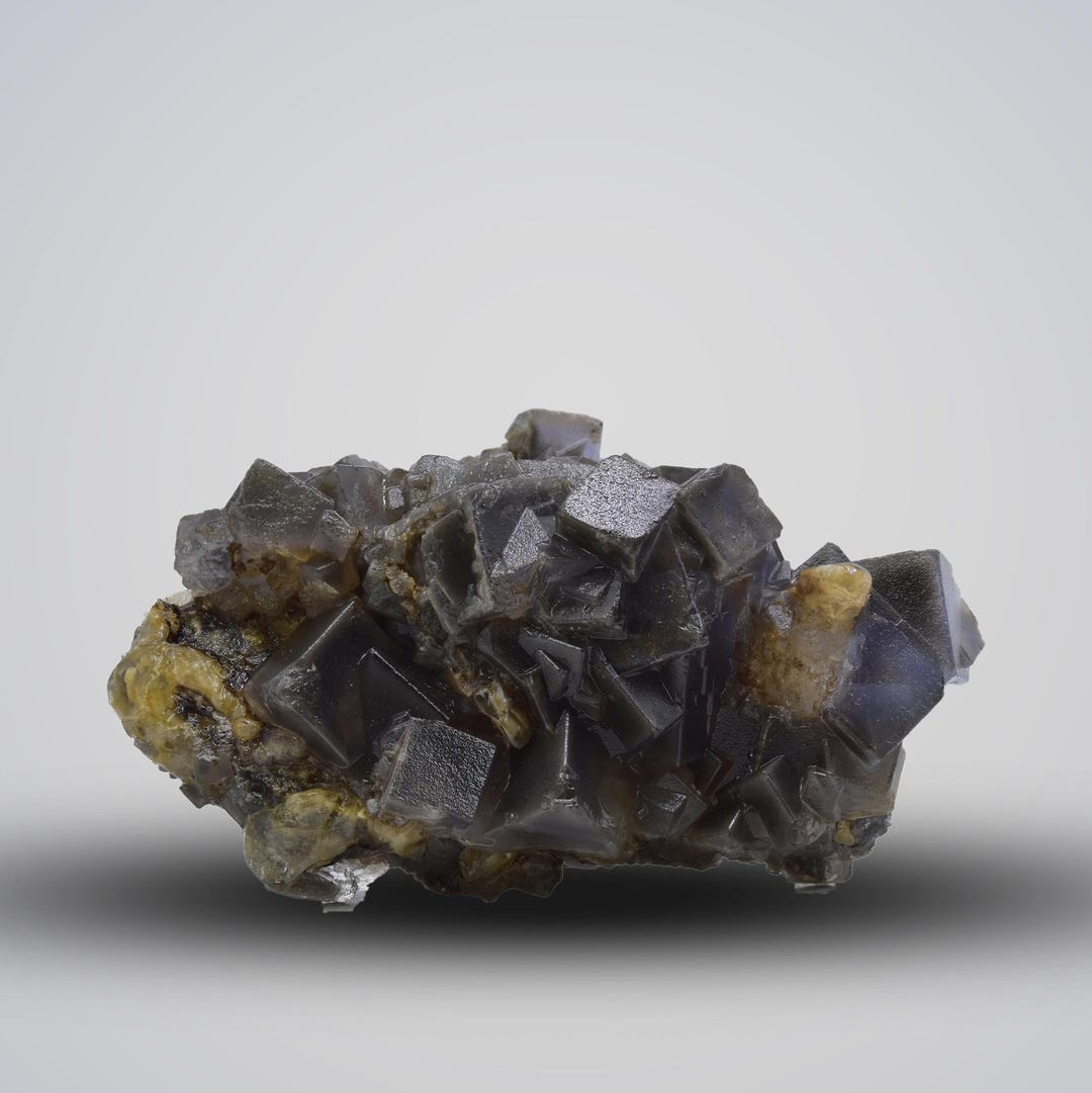Gray Phantom Fluorite Combined With Calcite Crystal - 64g Natural ...