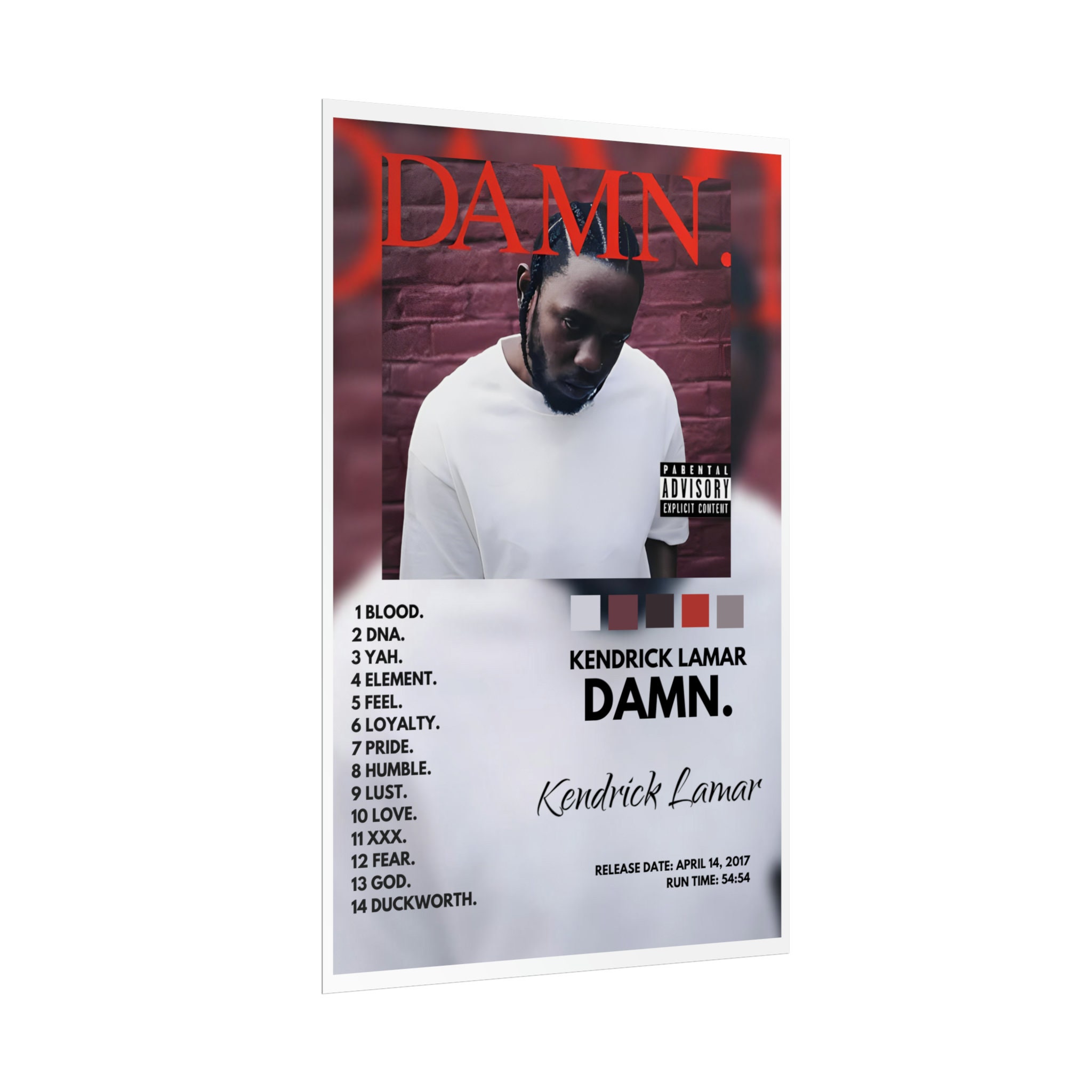 Kendrick Lamar DAMN. Poster, Album Poster, Wall Art - Etsy