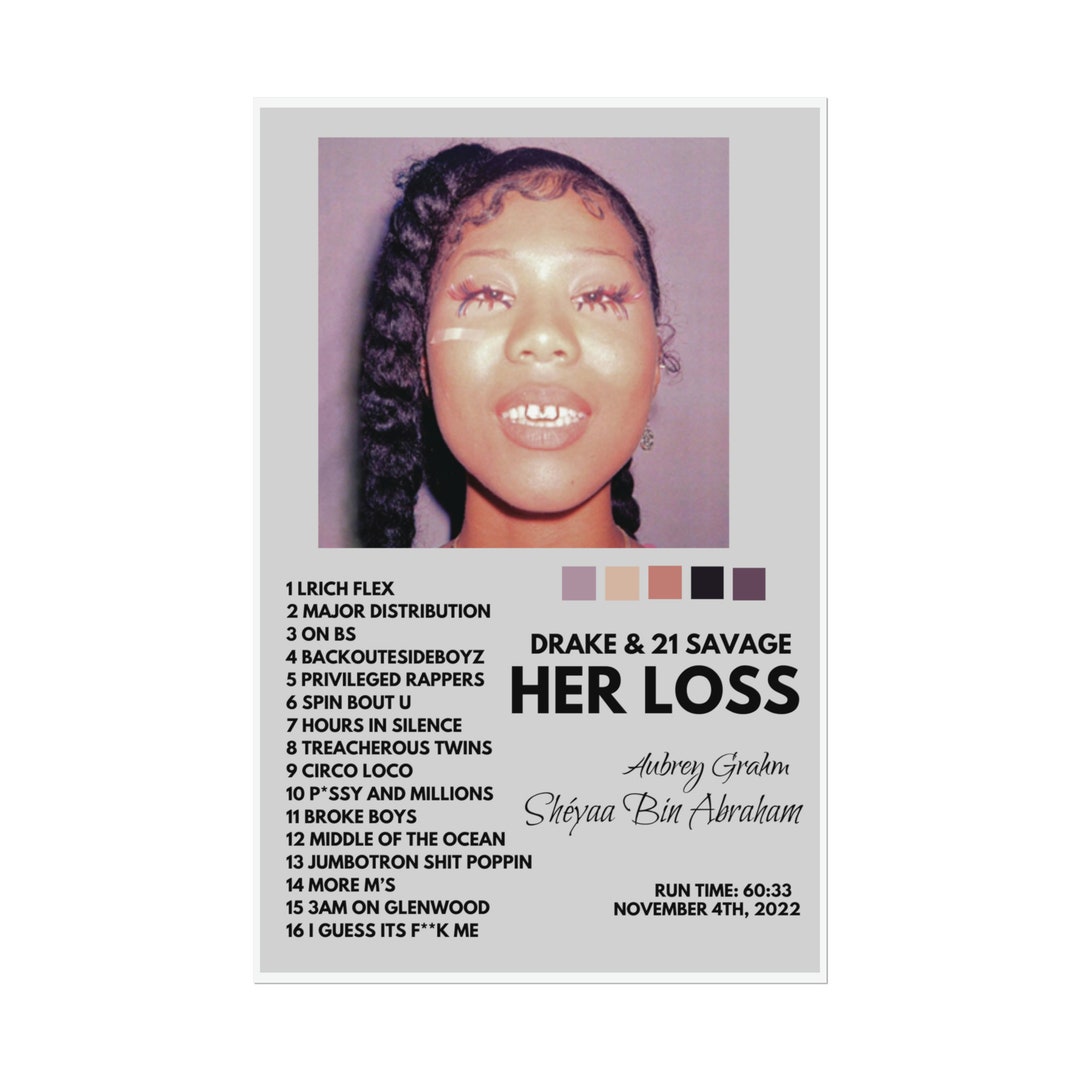 Drake Her Loss Poster, Aesthetic Wall Art - Etsy
