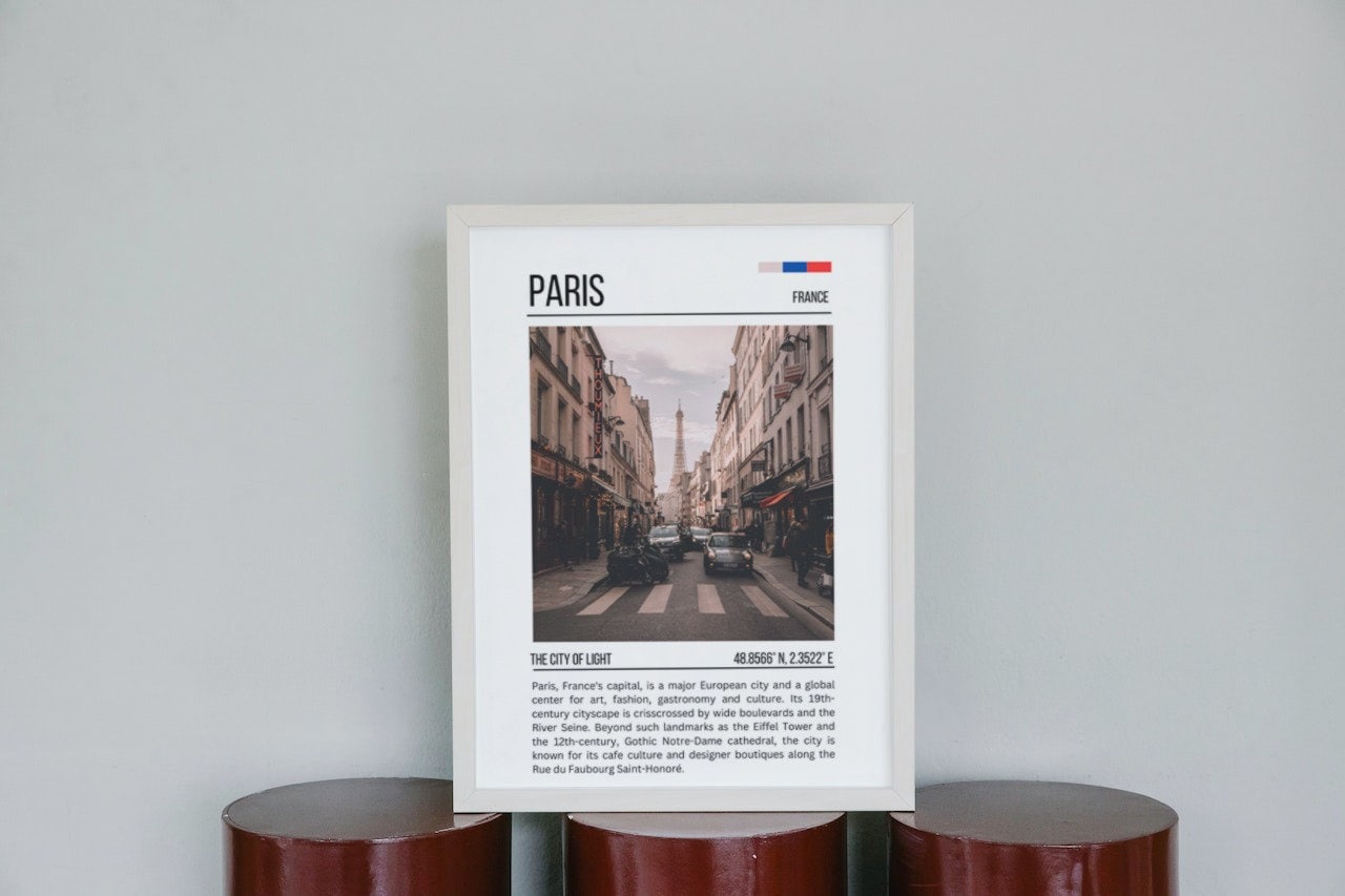 Vintage Eiffel Tower Digital Poster Print Paris Cityscape Wall Art ...