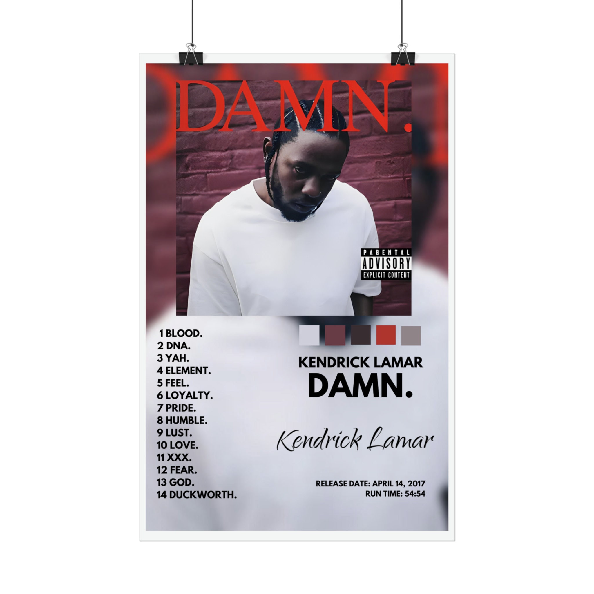Kendrick Lamar DAMN. Poster, Album Poster, Wall Art - Etsy