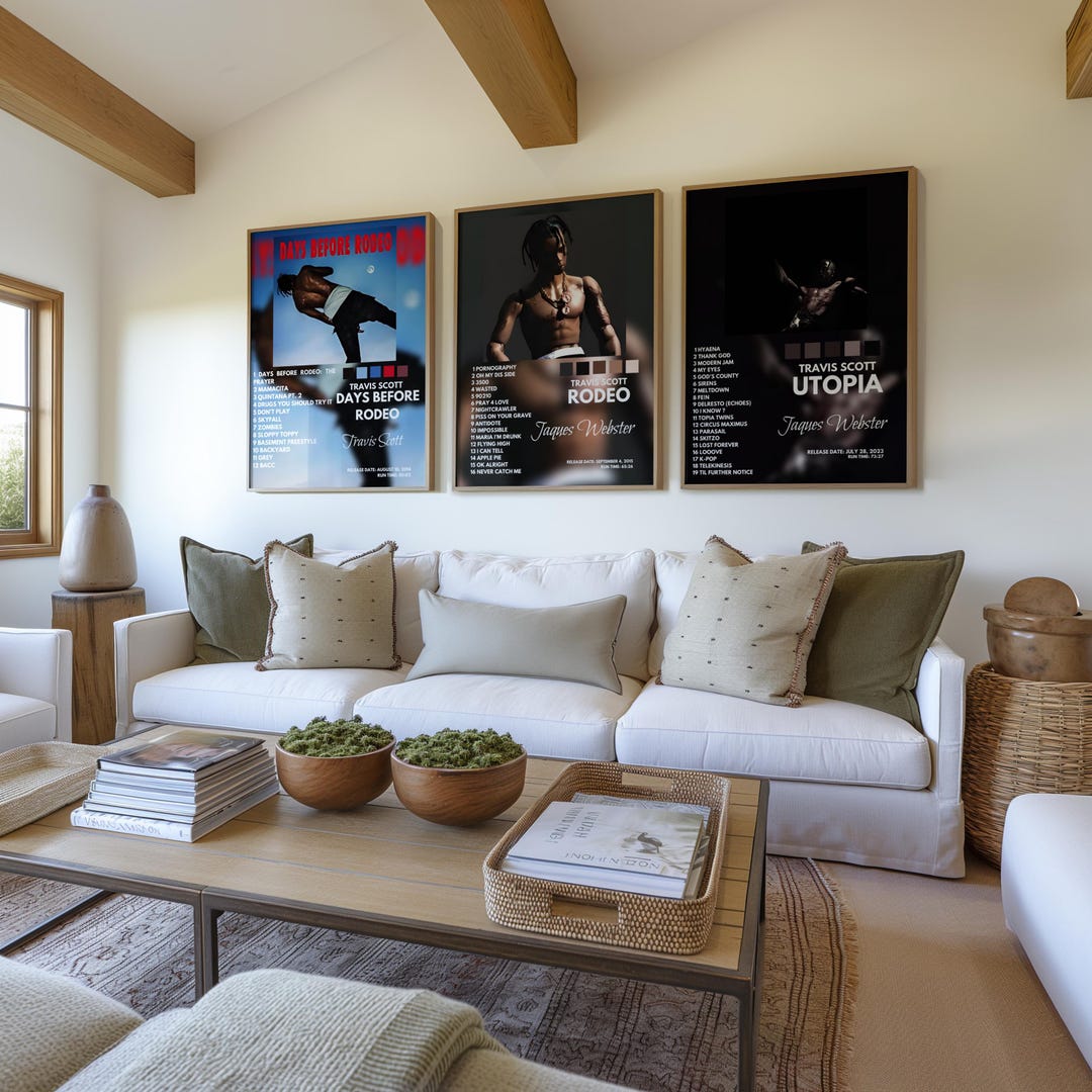 Travis Scott Album Wall Art Pack of 6 Rap Album Poster Aesthetic Wall ...