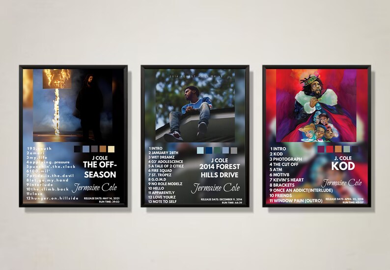 J Cole Album Wall Art Rap Album Poster Aesthetic Wall Art Digital Decor ...