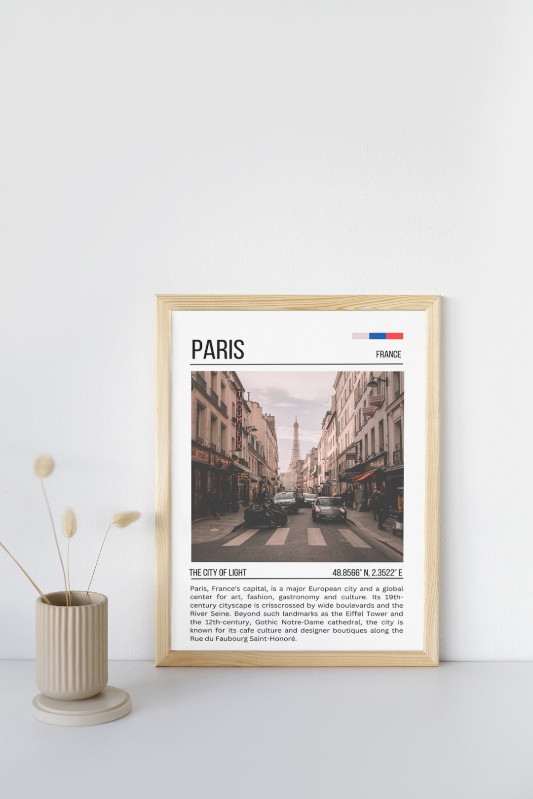 Vintage Eiffel Tower Digital Poster Print Paris Cityscape Wall Art ...