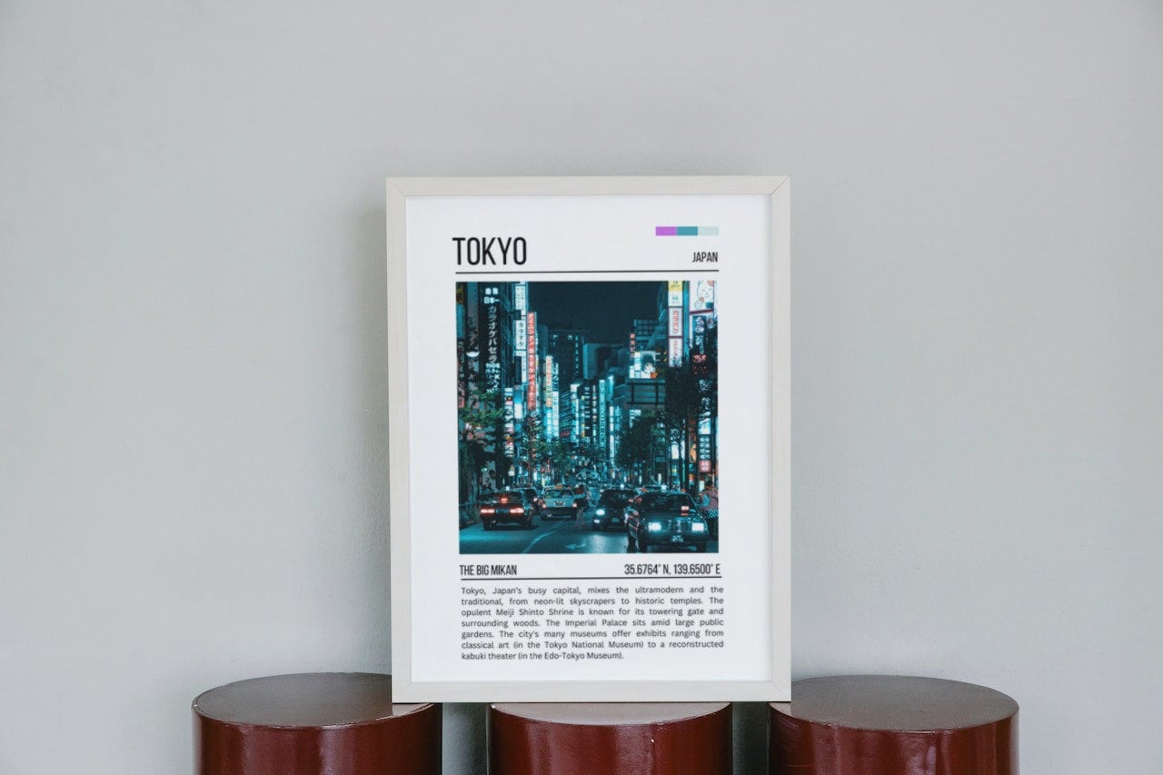 Tokyo Cityscape Digital Art Print Japanese Urban Skyline Wall Decor ...