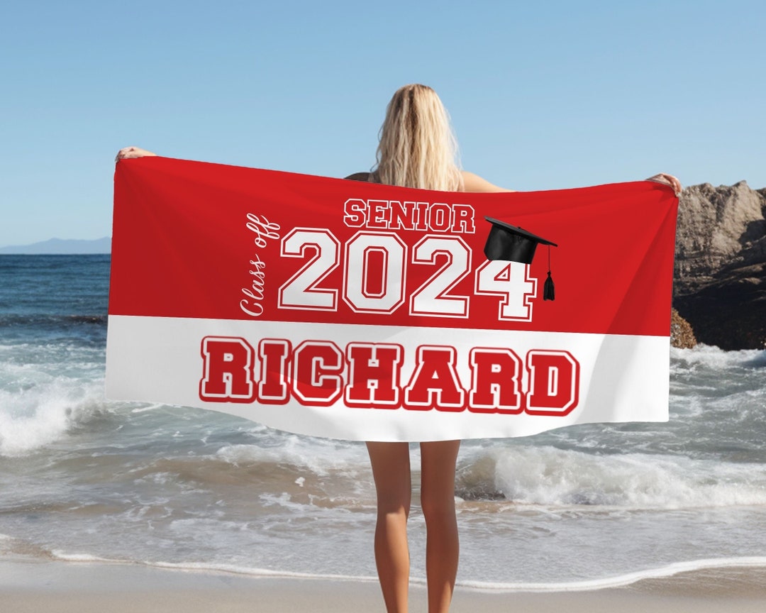 Personalized Class off 2024 Graduation Beach Towel, Senior Gifts for ...
