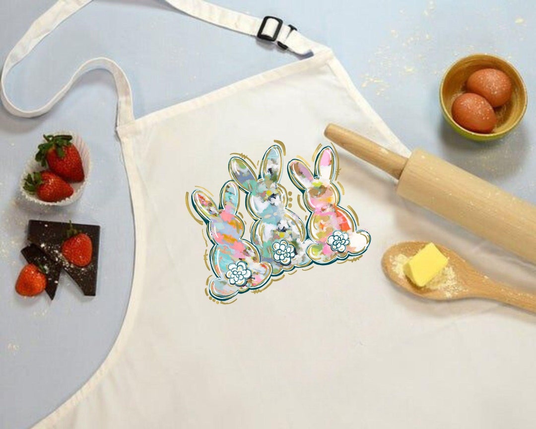 Retro Easter Apron, Easter Bunny Chef Gift, Happy Easter, Bunny Moms ...