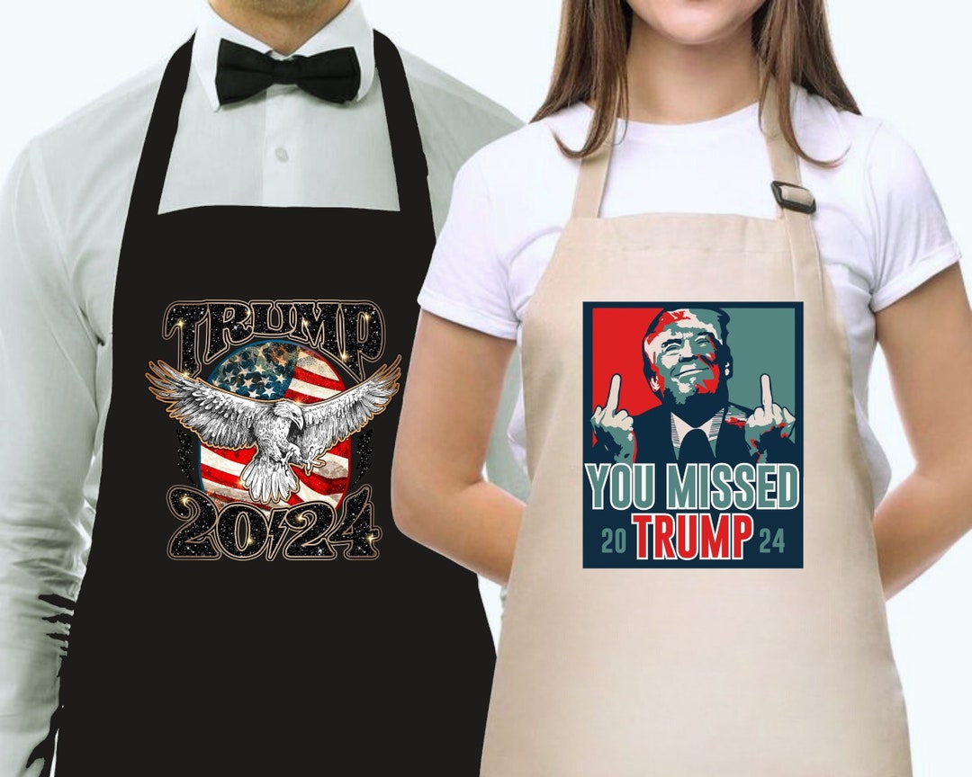 You Missed Trump 2024 Apron, Shooting This Gift for Patriotic Chef ...