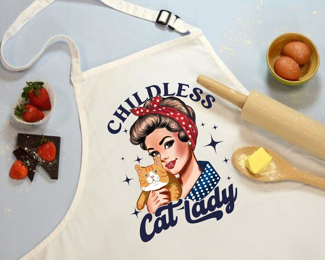 Childless Cat Lady for Kamala Apron, Kamala Harris Support Cooking ...