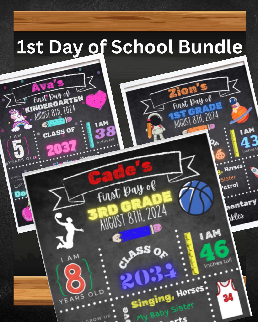 Back to School-1st Day of School Sign Bundle - Etsy