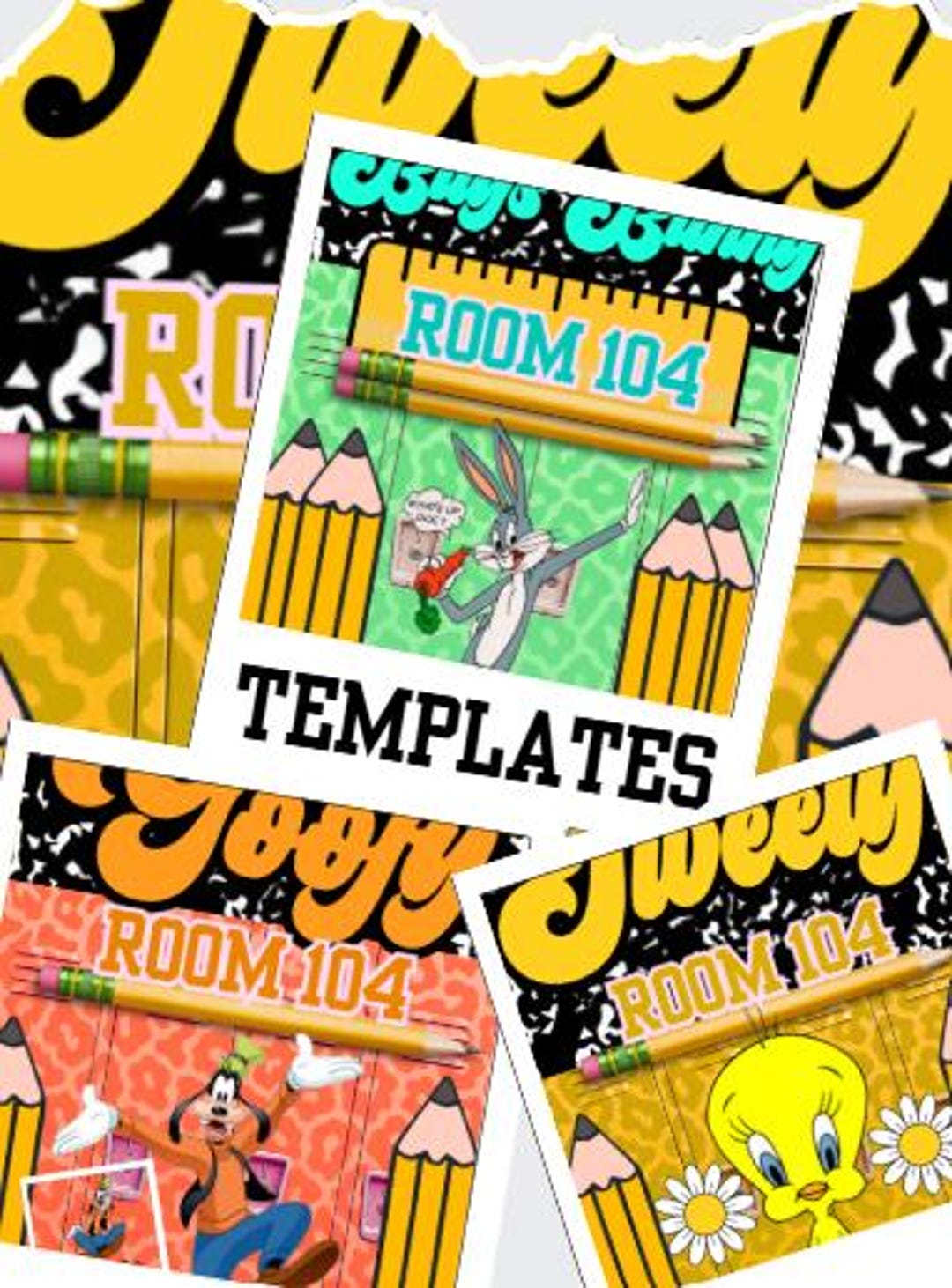 Cartoon Characters Composition Book Templates Bundle - Etsy