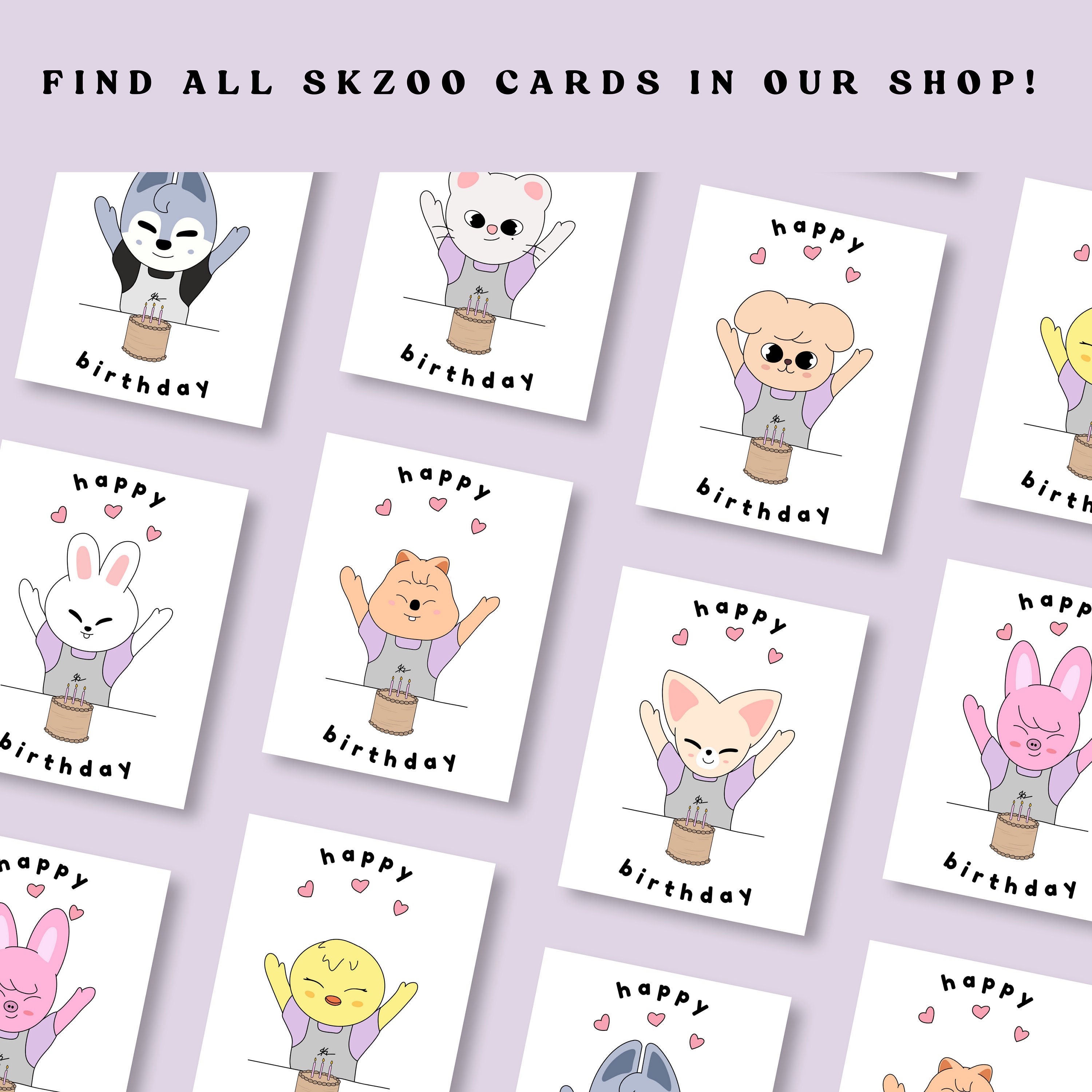 Stray Kids Birthday Card Printable Digital Download - SKZOO Wolfchan ...