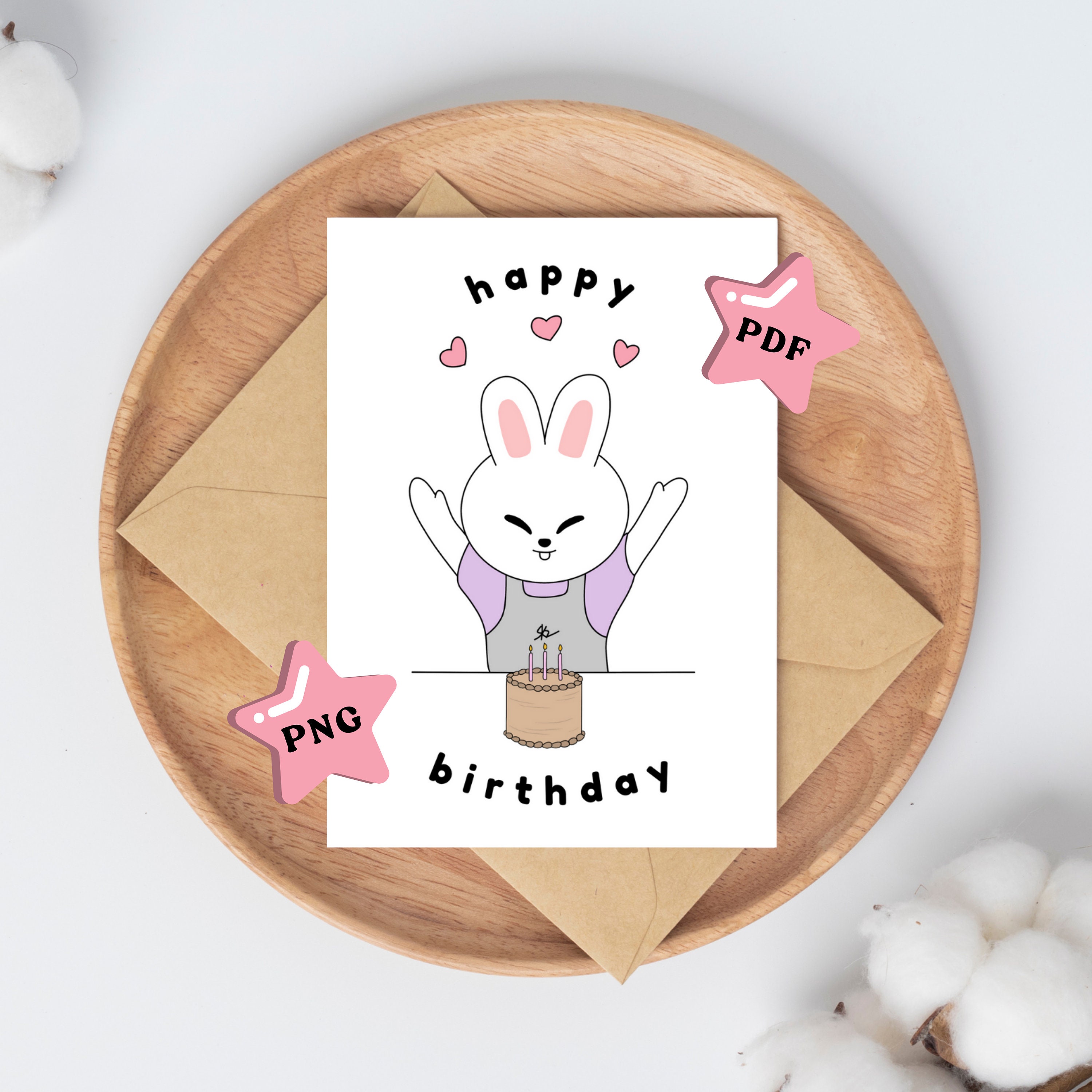 Stray Kids Birthday Card Printable Digital Download - SKZOO Leebit Lee ...