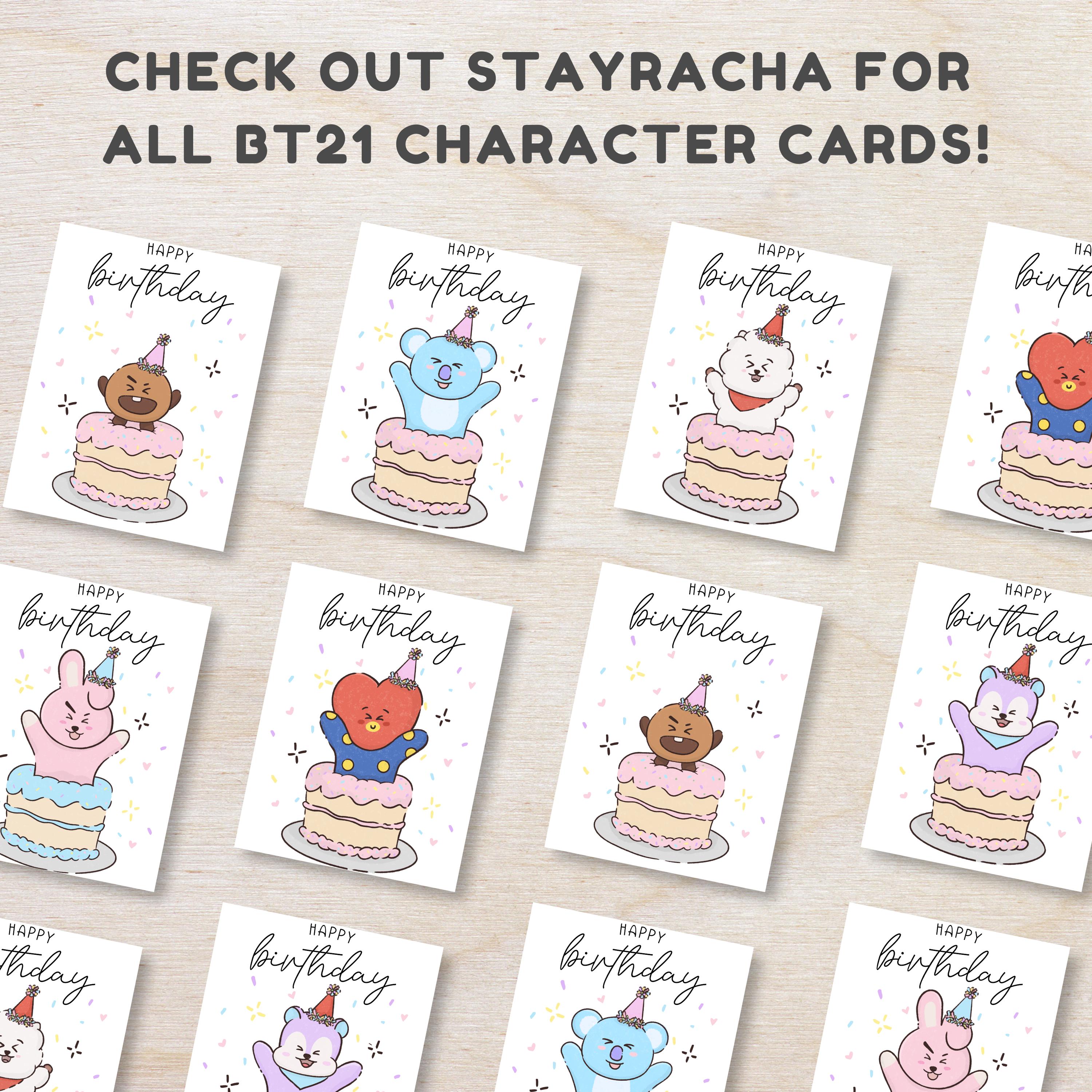 BT21 TATA Birthday Card Printable Digital Download - BTS V Taehyung ...