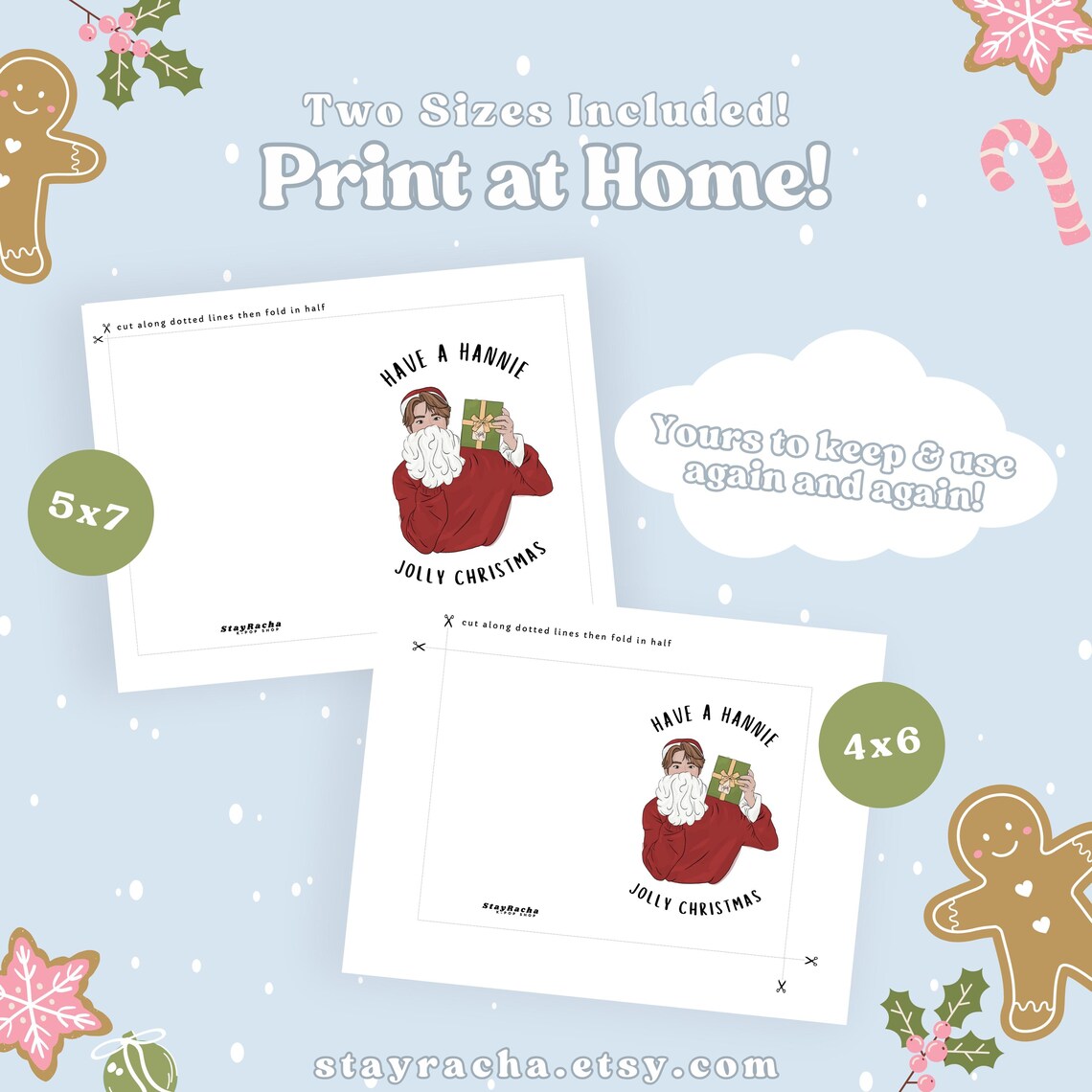 Stray Kids Han Christmas Card Printable Digital Download - Han Jisung ...