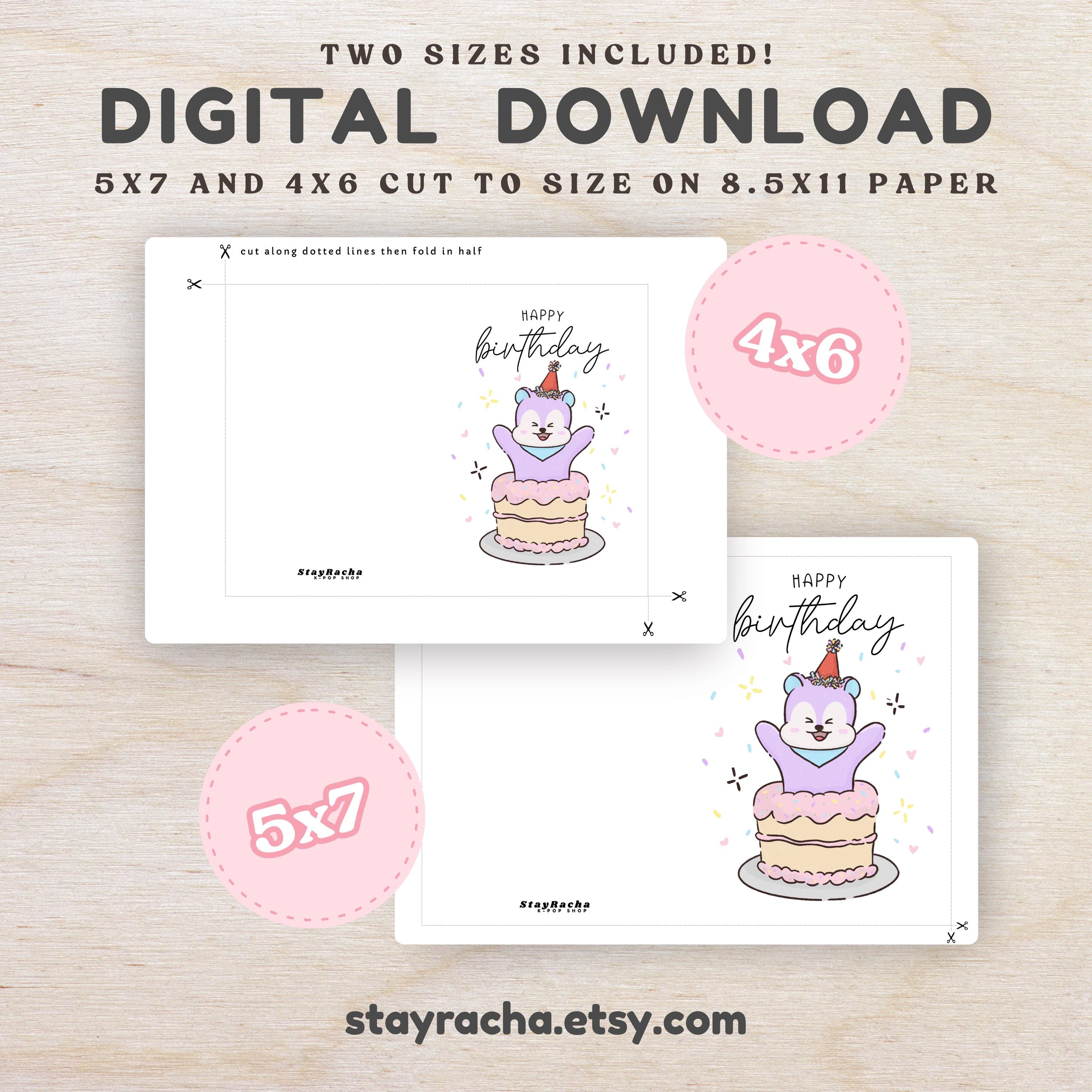 BT21 MANG Birthday Card Printable Digital Download - BTS J-hope Card ...