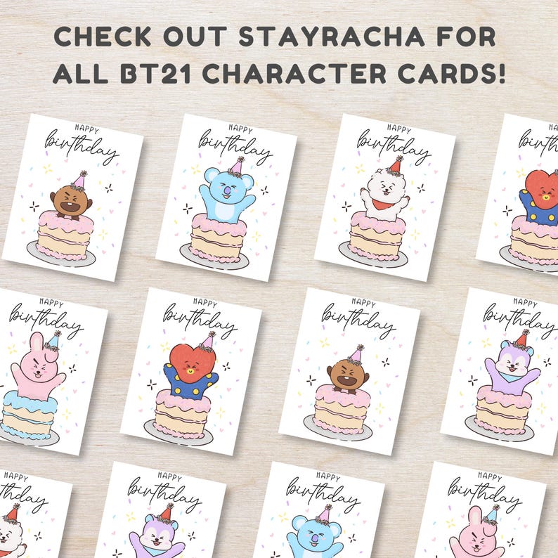 BT21 KOYA Birthday Card Printable Digital Download - BTS RM Card - K ...
