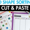 2D Shape Sorting Cut and Paste Activity Worksheets for Kindergarten ...