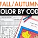 Fall Color by Code | Autumn Color by Number Addition Subtraction ...