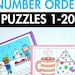 Back to School Math Number Order Puzzles and Writing Numbers 1-20 ...