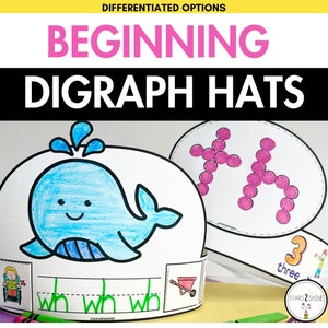 Beginning Digraph Crafts | Beginning Digraph Hats | Trace Cut and Paste ...