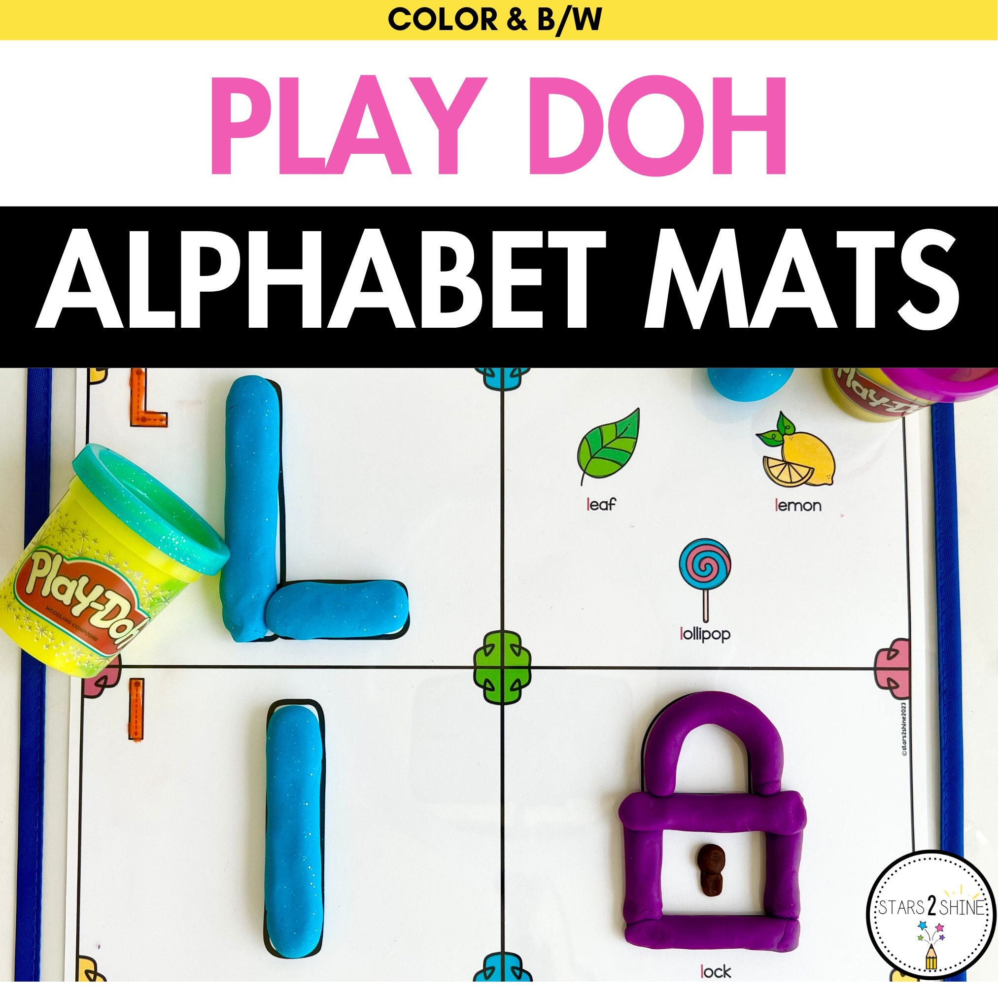 Play Doh Alphabet Mats | Printable Playdough Mats | Alphabet Playdough ...