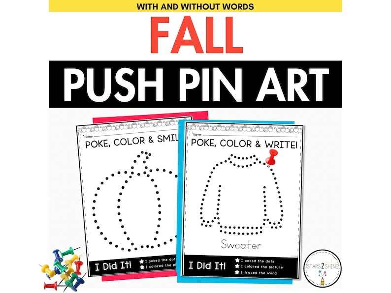 Fall Push Pin Art - Fall Pokey Pin Pictures - Fall Fine Motor Activity ...