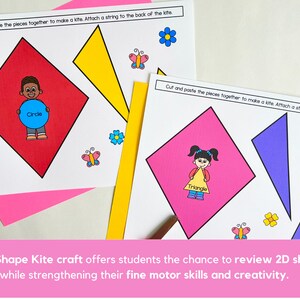 Kite Craft | 2D Shape Craft | Printable Spring Craftivity for Pre K ...