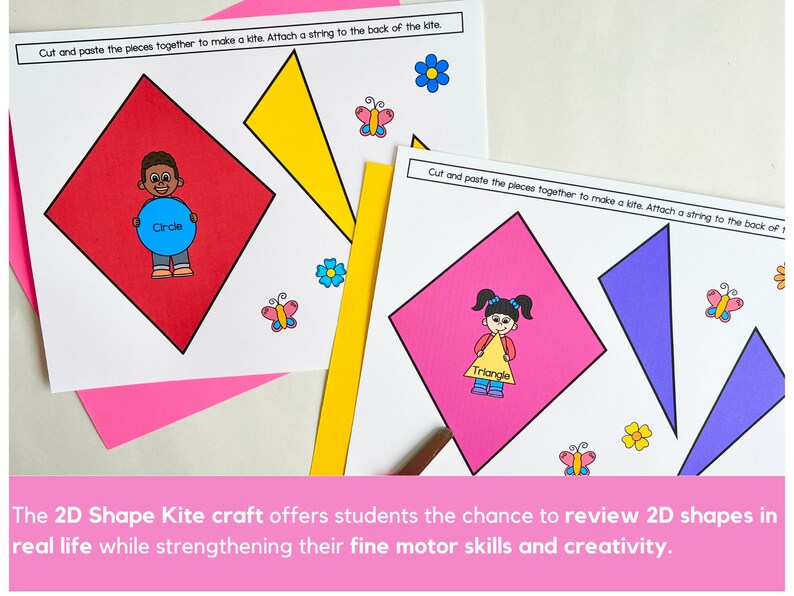 Kite Craft | 2D Shape Craft | Printable Spring Craftivity for Pre K ...