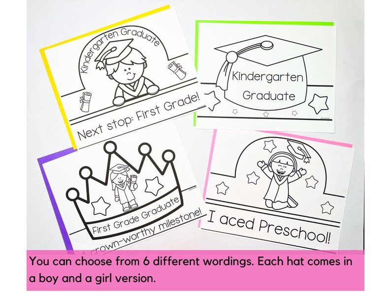 Printable Graduation Hat and Graduation Cap for Preschool, Kindergarten ...
