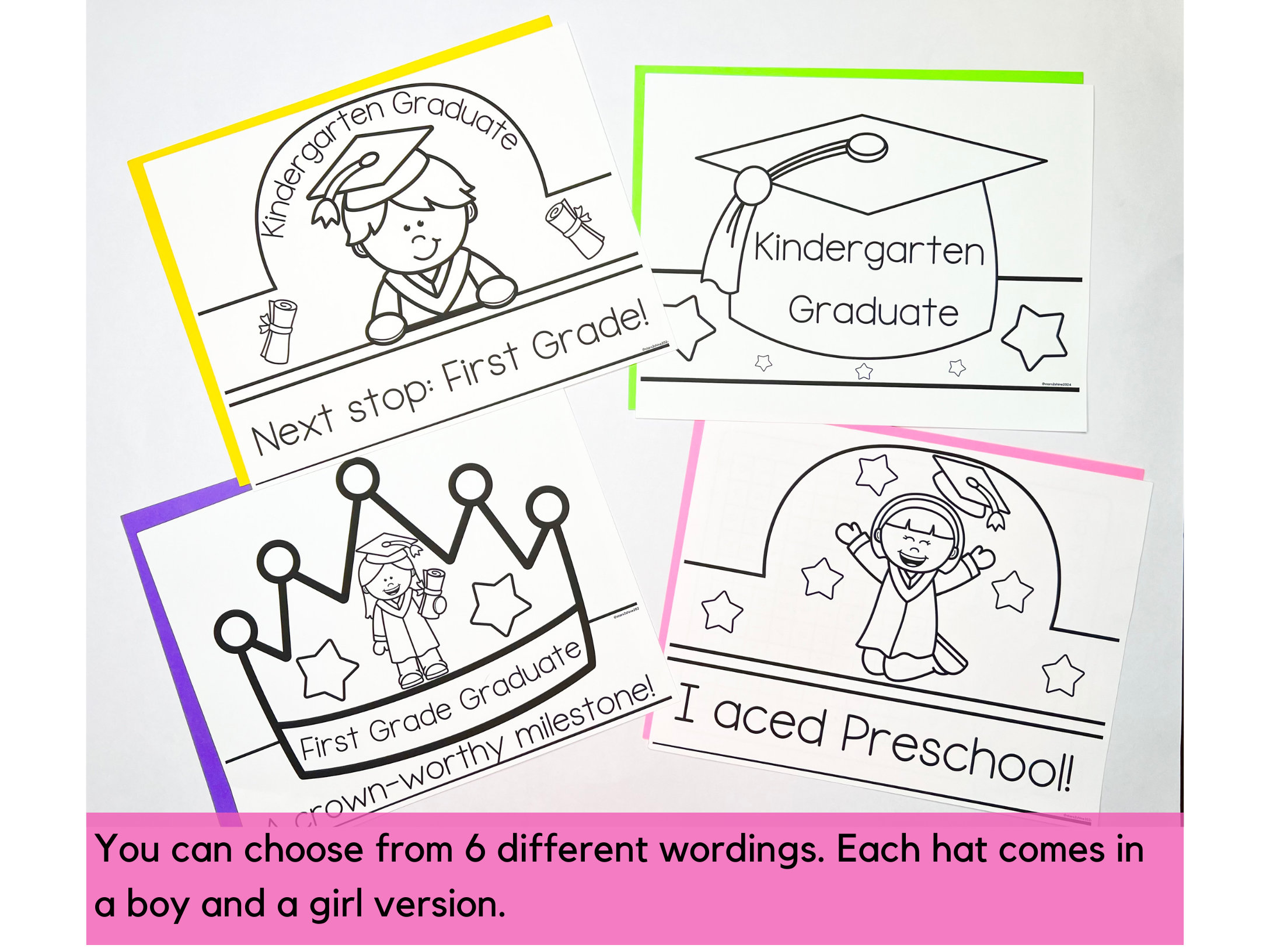 Printable Graduation Hat and Graduation Cap for Preschool, Kindergarten ...