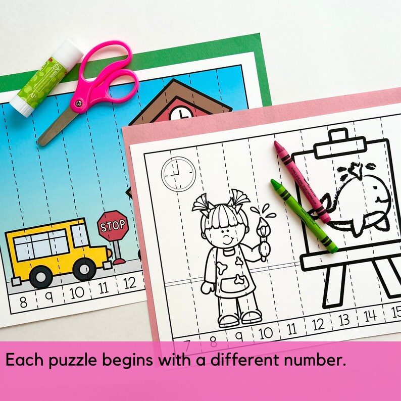 Back to School Math Number Order Puzzles and Writing Numbers 1-20 ...