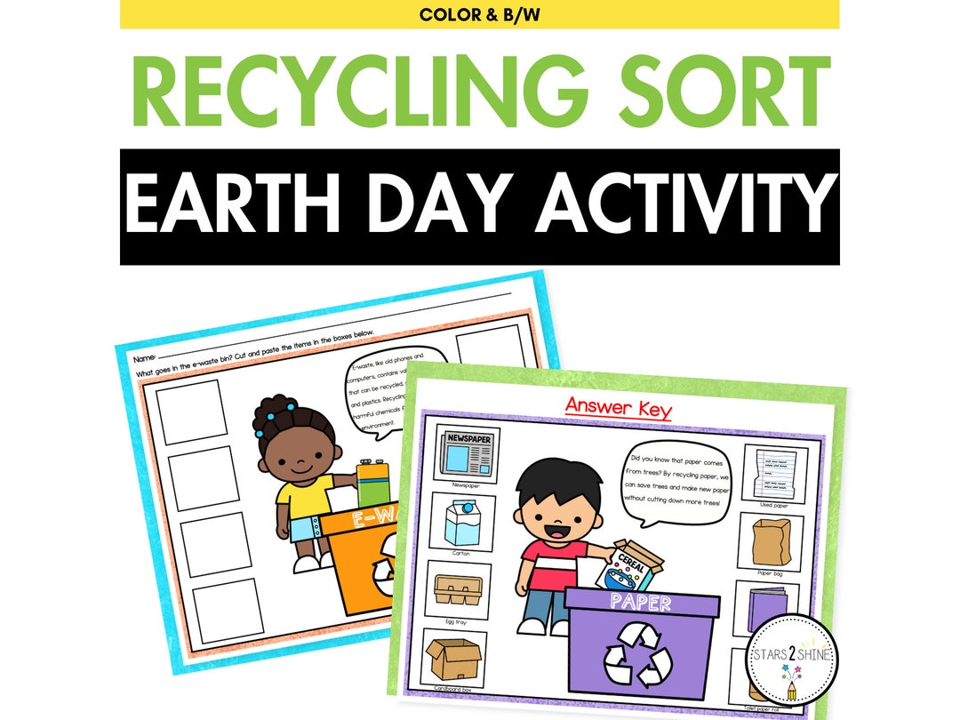 Earth Day Recycling Sort - Recycle Sort Activity - Recycling Cut and ...