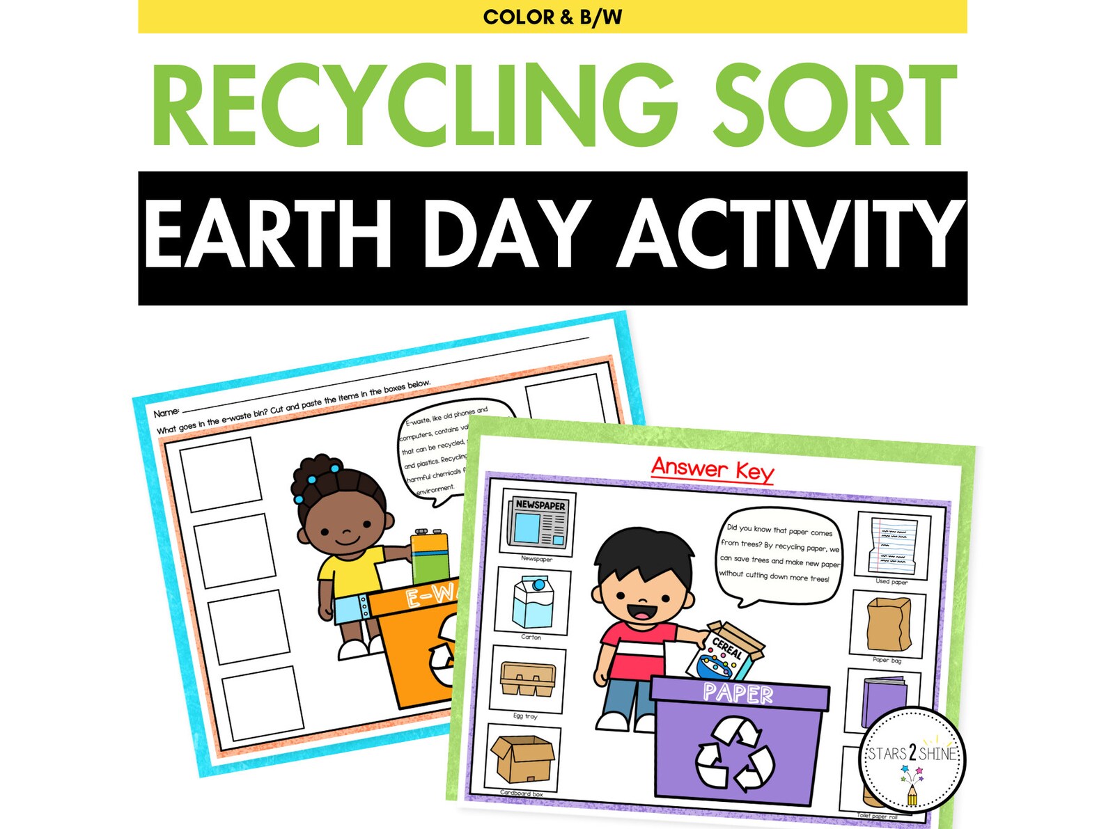 Earth Day Recycling Sort - Recycle Sort Activity - Recycling Cut and ...